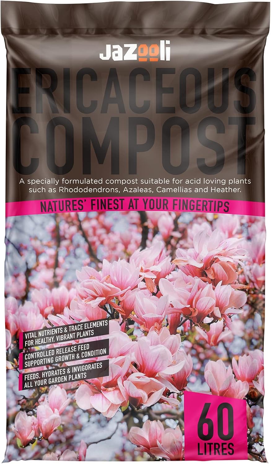 Jazooli 60L Ericaceous Multi Purpose Organic Compost - Potting Soil ...