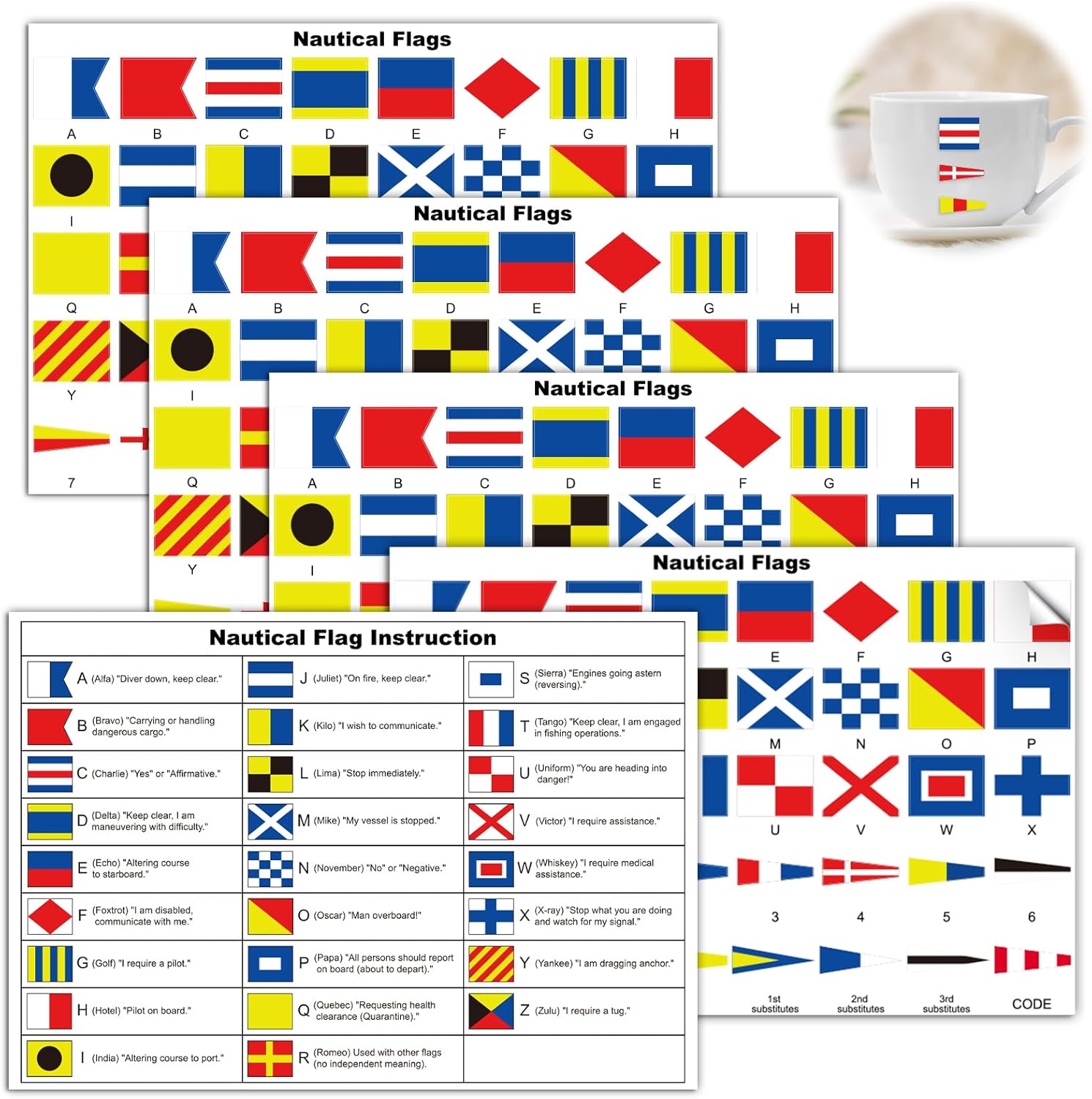 Amazon.com: 160 Pcs Mini Nautical Flag Stickers with Maritime Flag ...