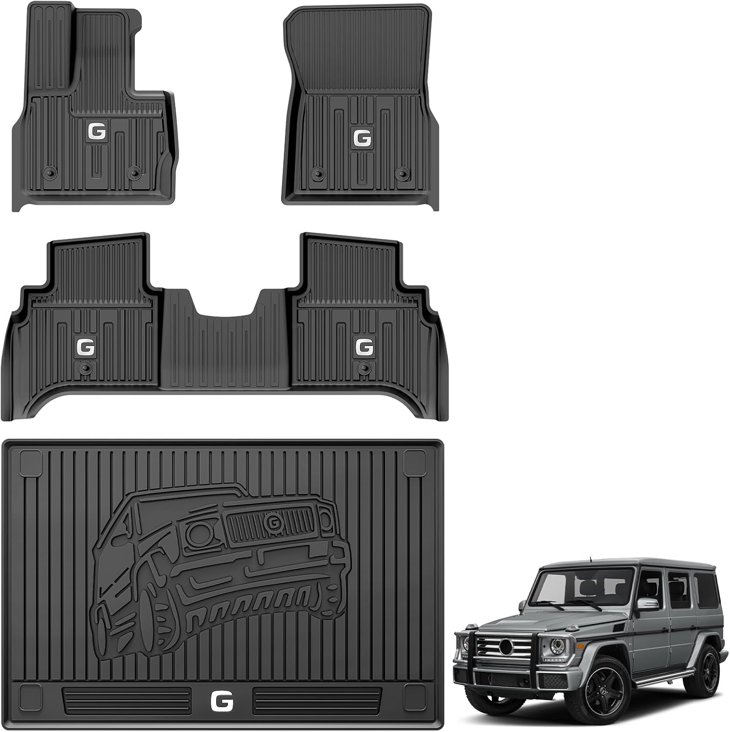 3W Floor Mats&Cargo Liner Fit for 2019-2024 2025 Mercedes-Benz G Class ...