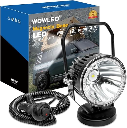 Amazon.com: WOWLED Magnetic LED Work Light 12V, 50W 3.5 Inch Round ...