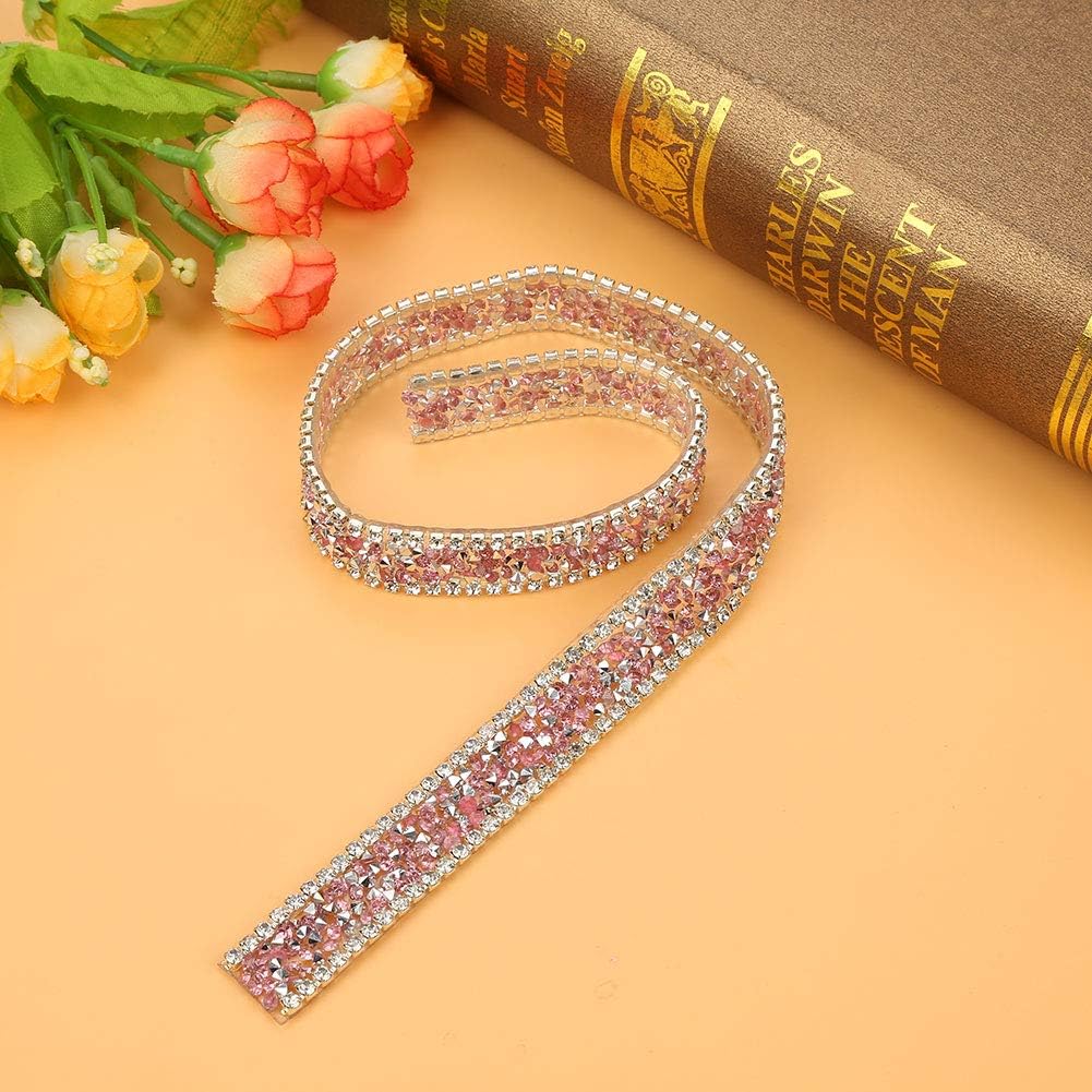 Amazon.com: Rhinestone Mesh Ribbon Floral Design Silver Decorative Wrap ...