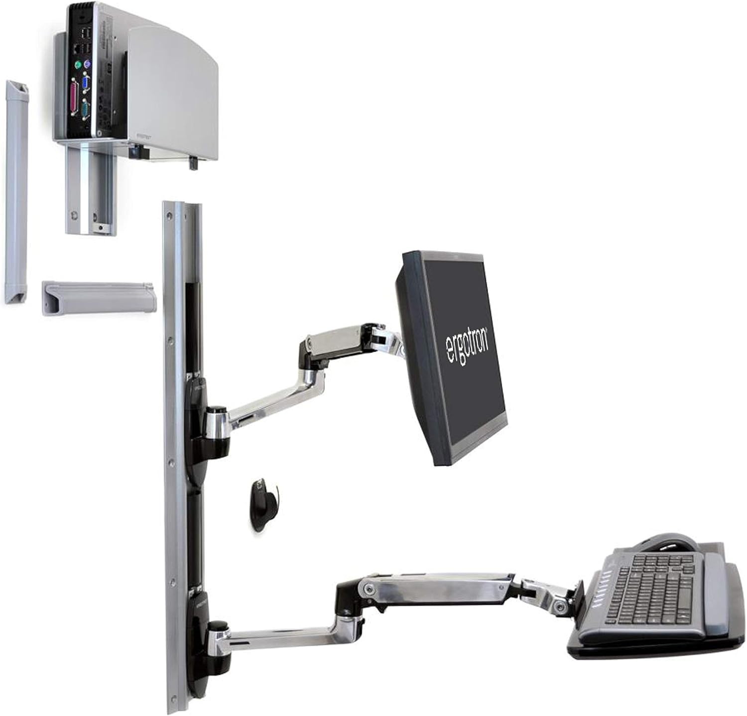 Ergotron LX Wall Mount System - Mounting kit (wall arm, CPU holder ...