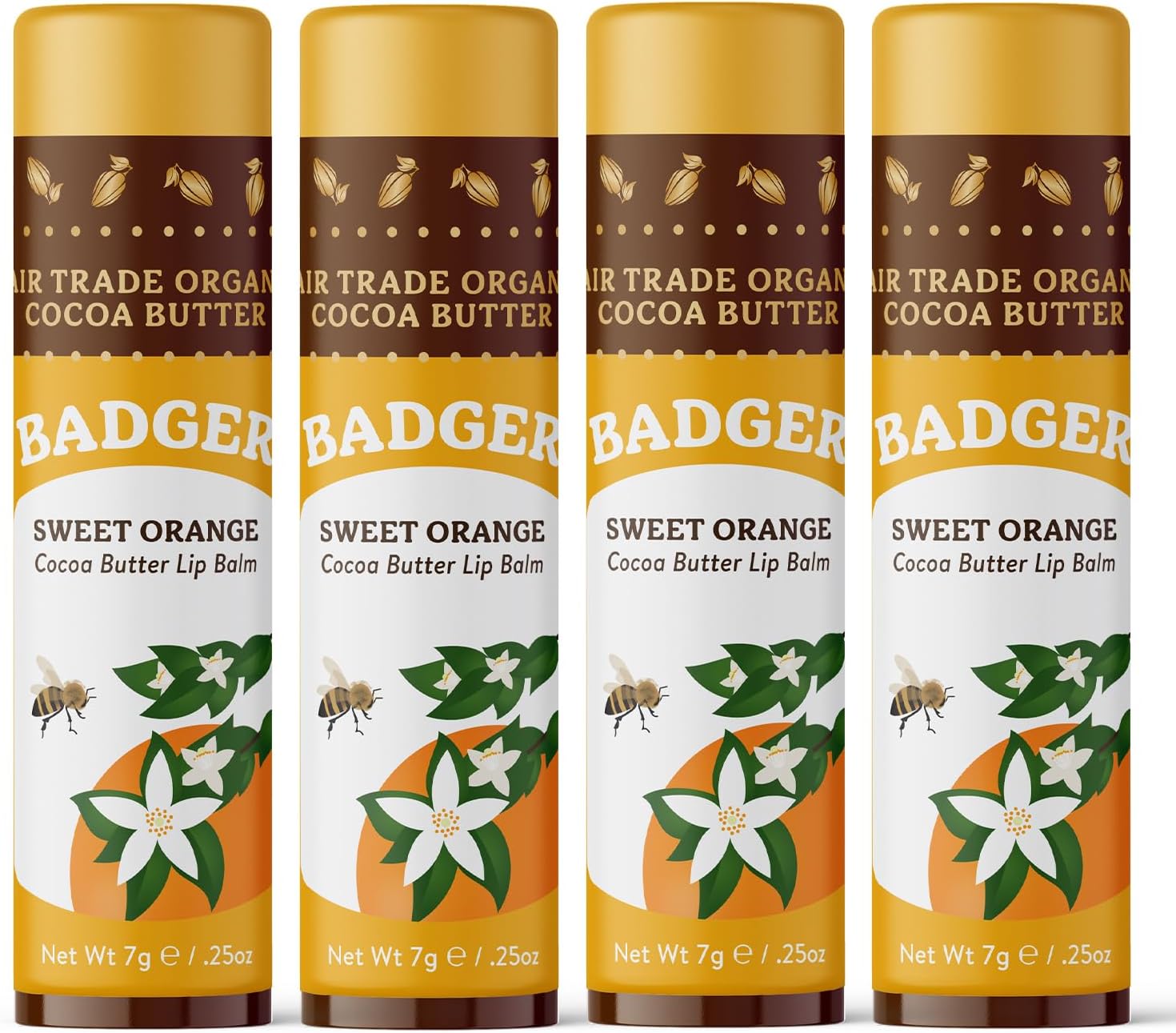 Amazon.com : Badger - Cocoa Butter Lip Balm, Sweet Orange, Certified ...