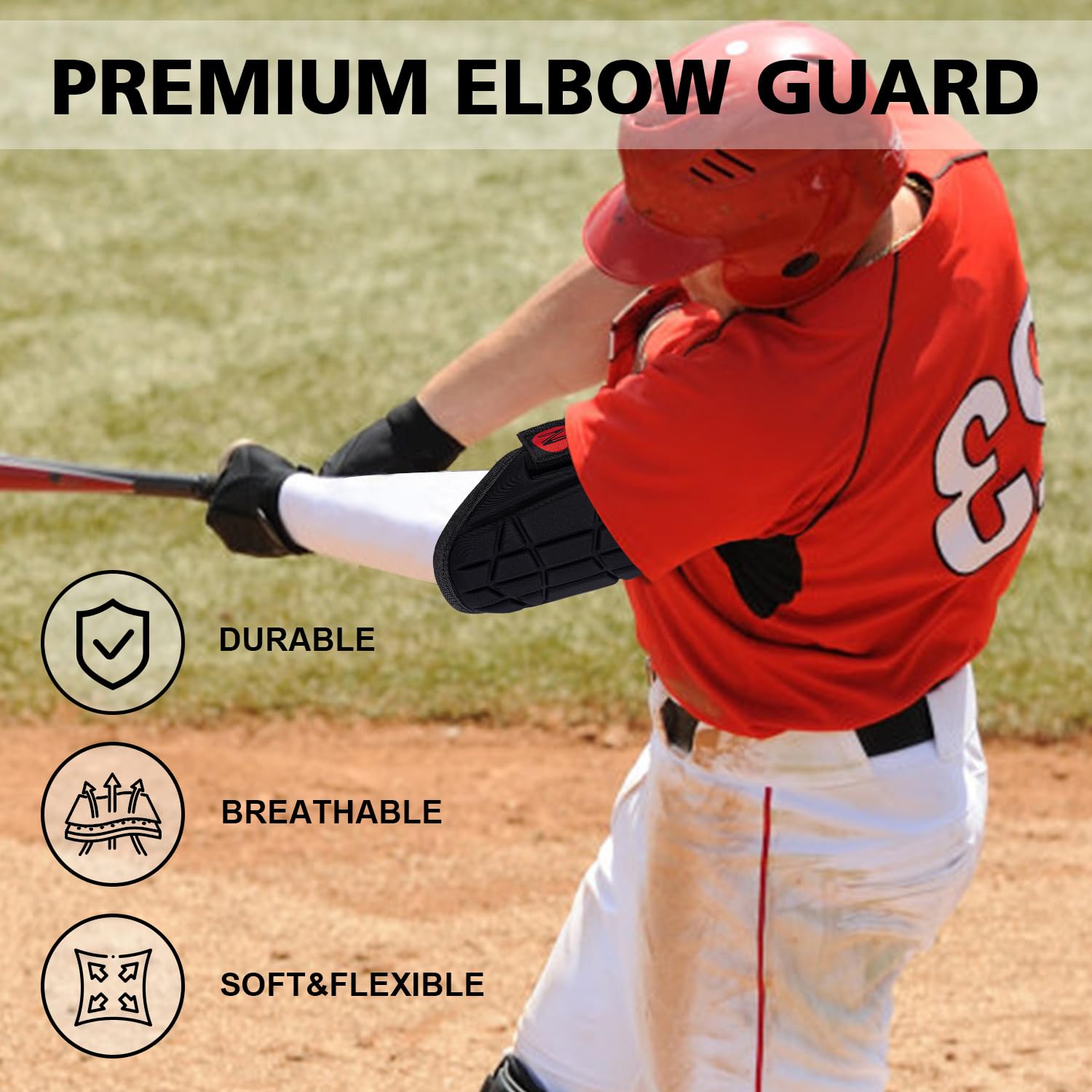Snapklik.com : NURIBASE Elbow Guard Baseball, Batters Elbow Guard For ...