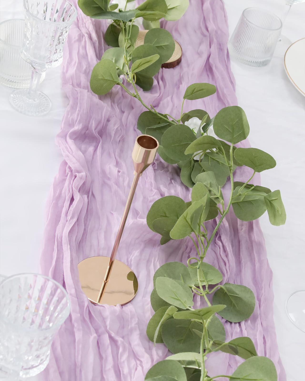 Snapklik.com : 3 Pack 160in Lilac Cheesecloth Table Runners - 13.3ft ...