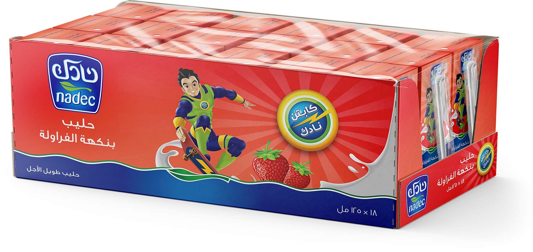 Nadec Uht Strawberry Milk 18 X 125 ML : Buy Online at Best Price in KSA ...
