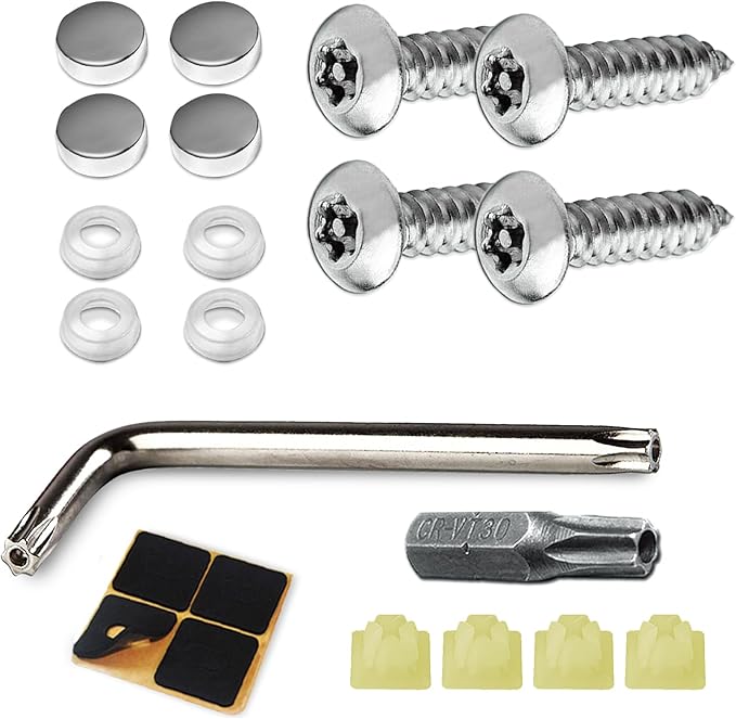 Amazon.com: 4 Set Black Anti Theft License Plate Screws Kits, Rustproof ...