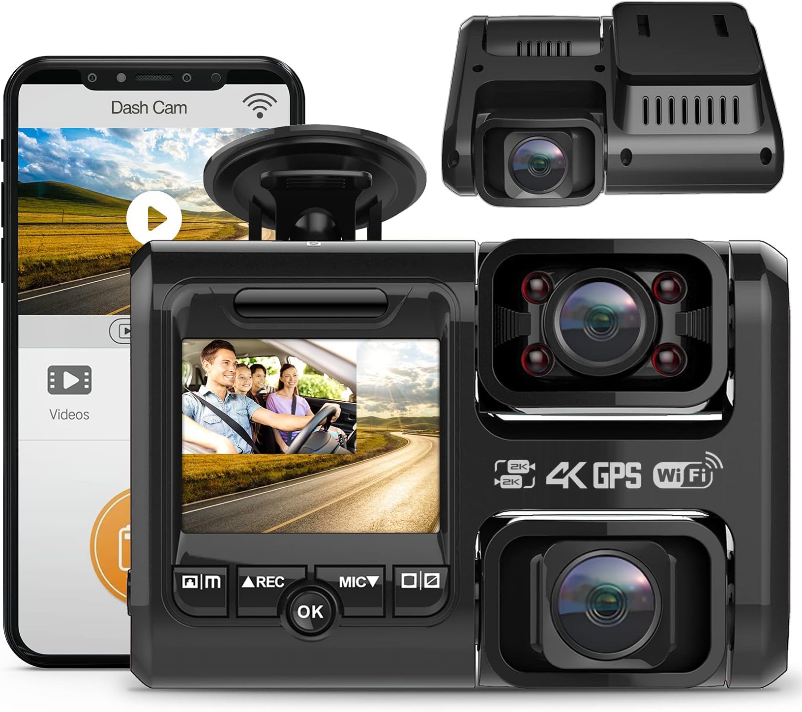 Amazon.com: Dual Dash Cam Front and Inside 1080P Dash Camera for Cars ...