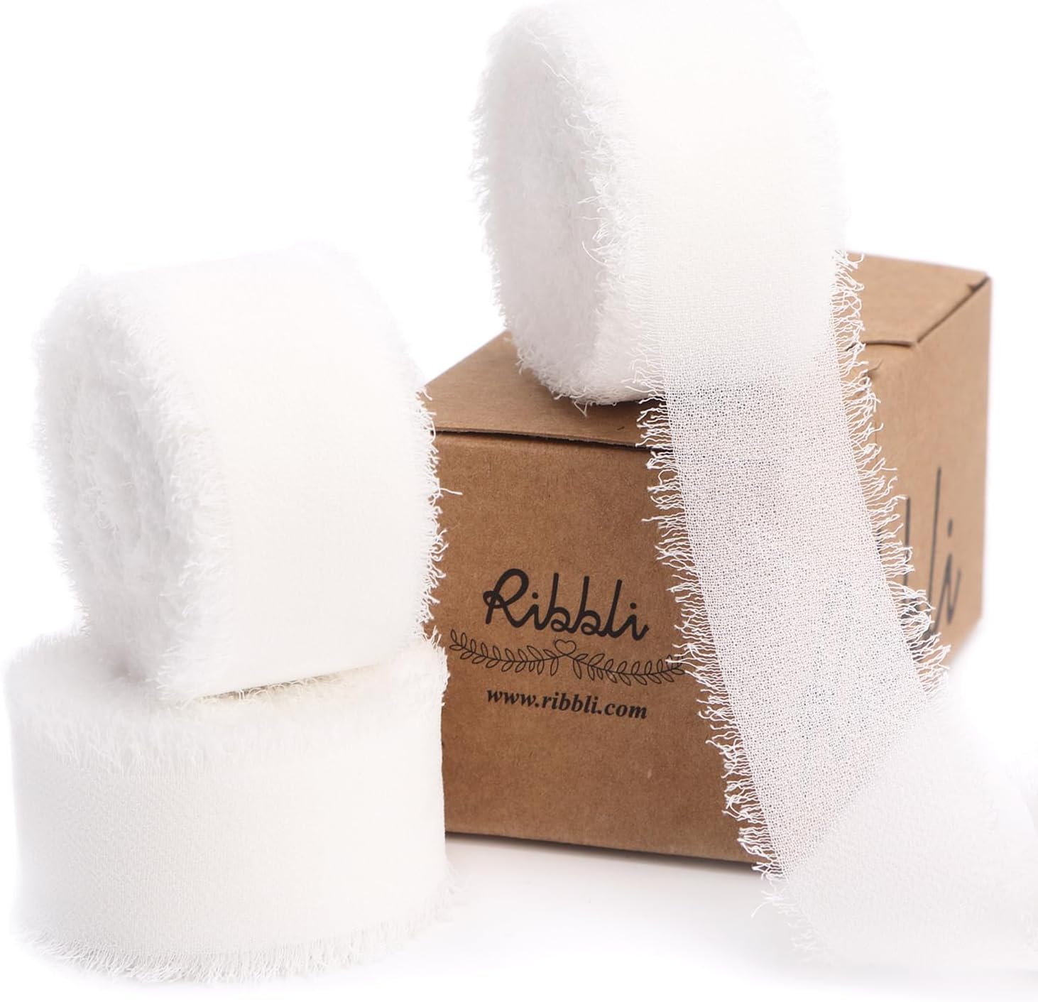 Amazon.com: Ribbli White Ribbon 1 Inch x 3 Rolls Total 24 Yards ...