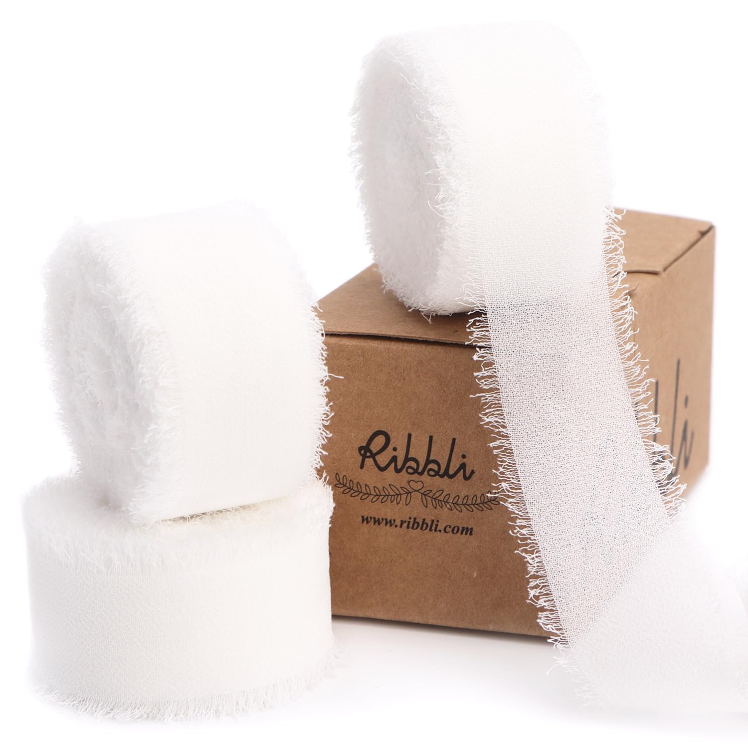 Amazon.com: Ribbli White Ribbon 1 Inch x 3 Rolls Total 24 Yards ...