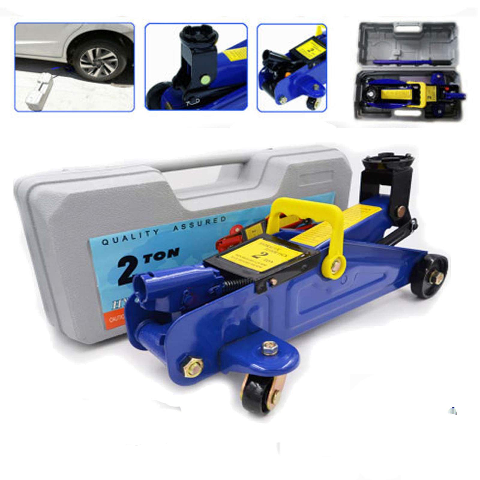 Amazon.com: Autofather Low Profile 2 Ton Car Jack Trolley Jack Lifting ...