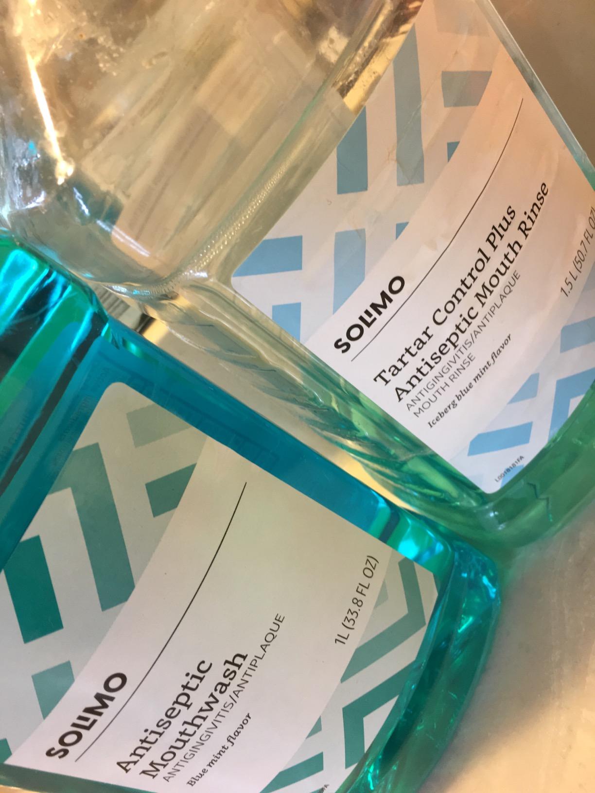 Amazon.com : Amazon Brand - Solimo Antiseptic Mouthwash, Blue Mint, 33. ...