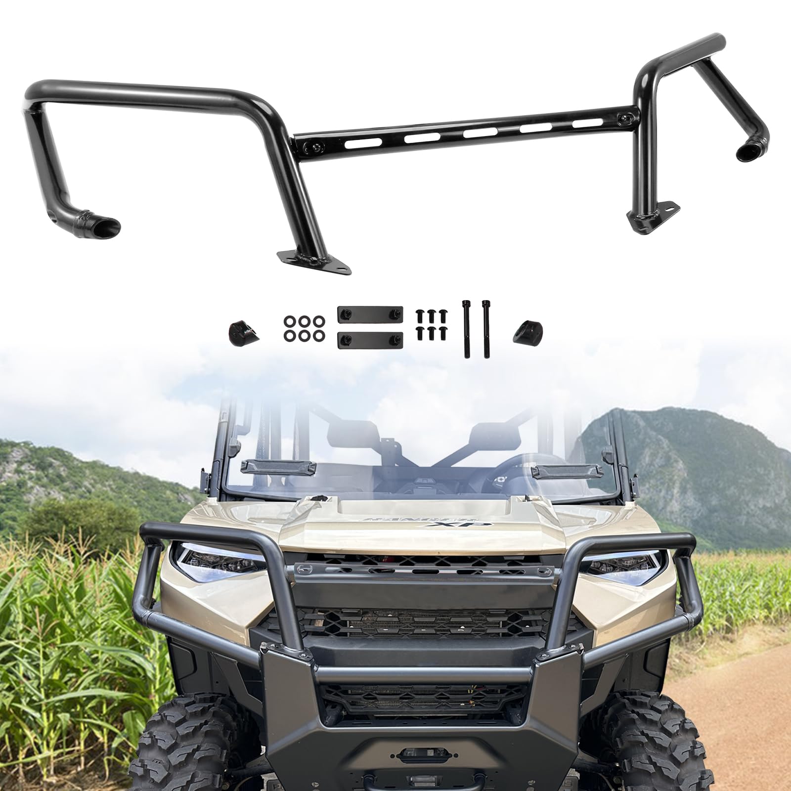 Front Brush Guard Bumper Compatible with Polaris Ranger XP 1000/ Crew ...