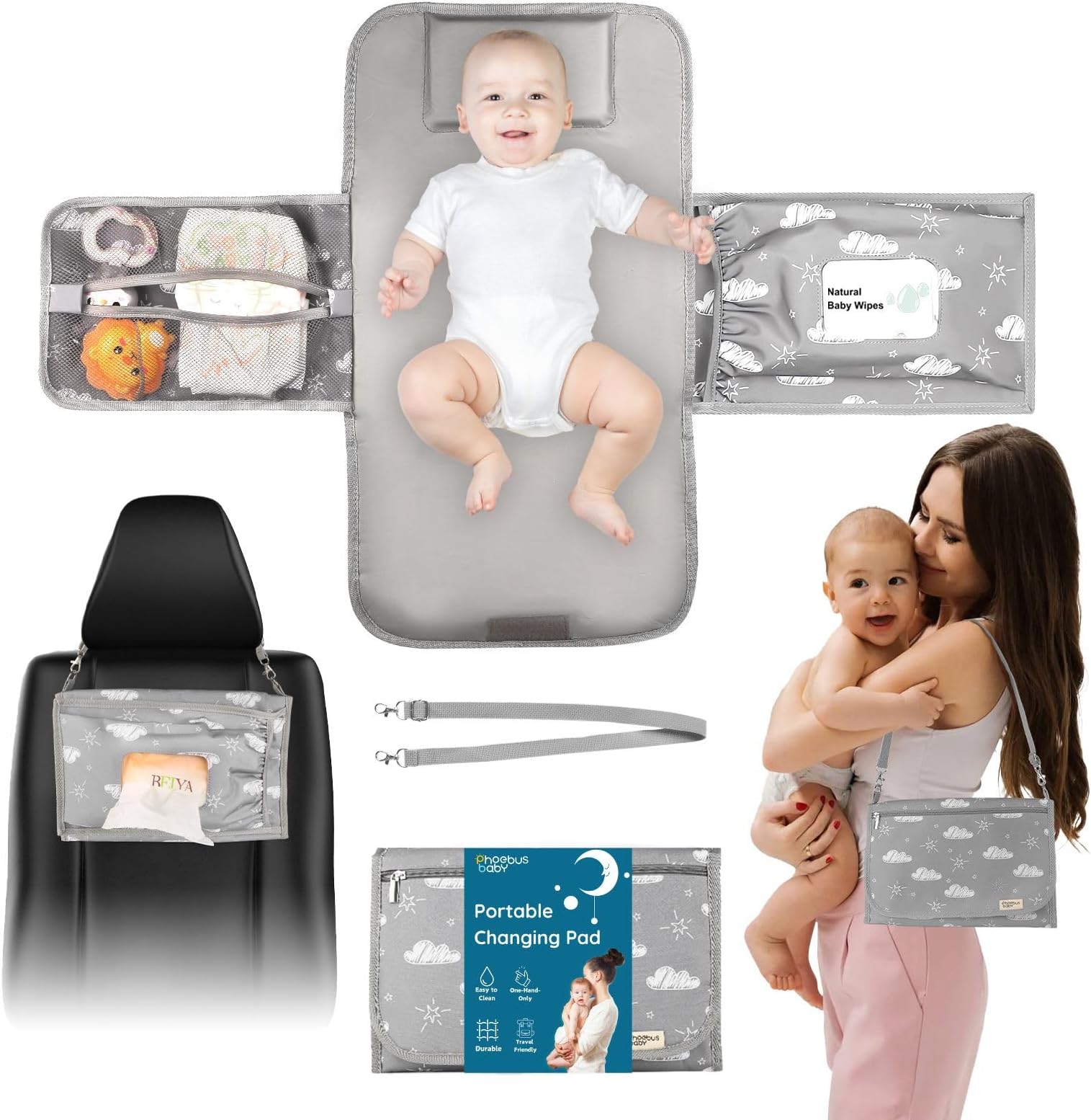 Amazon.com : KeaBabies Portable Diaper Changing Pad - Waterproof Travel ...