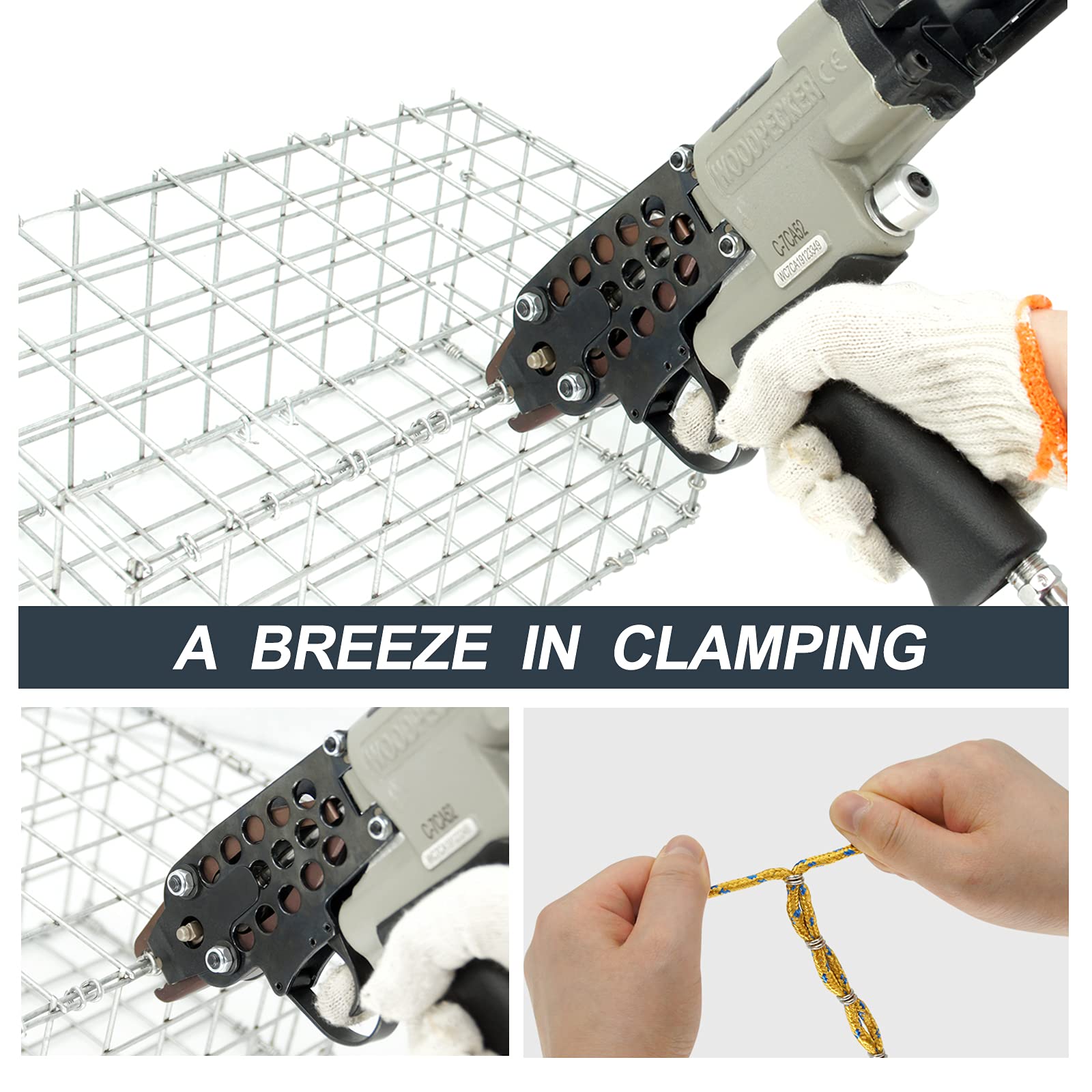 WOODPECKER C-7CA 15 Guage Pneumatic Hog Ring Gun, 4.8mm Closure ...