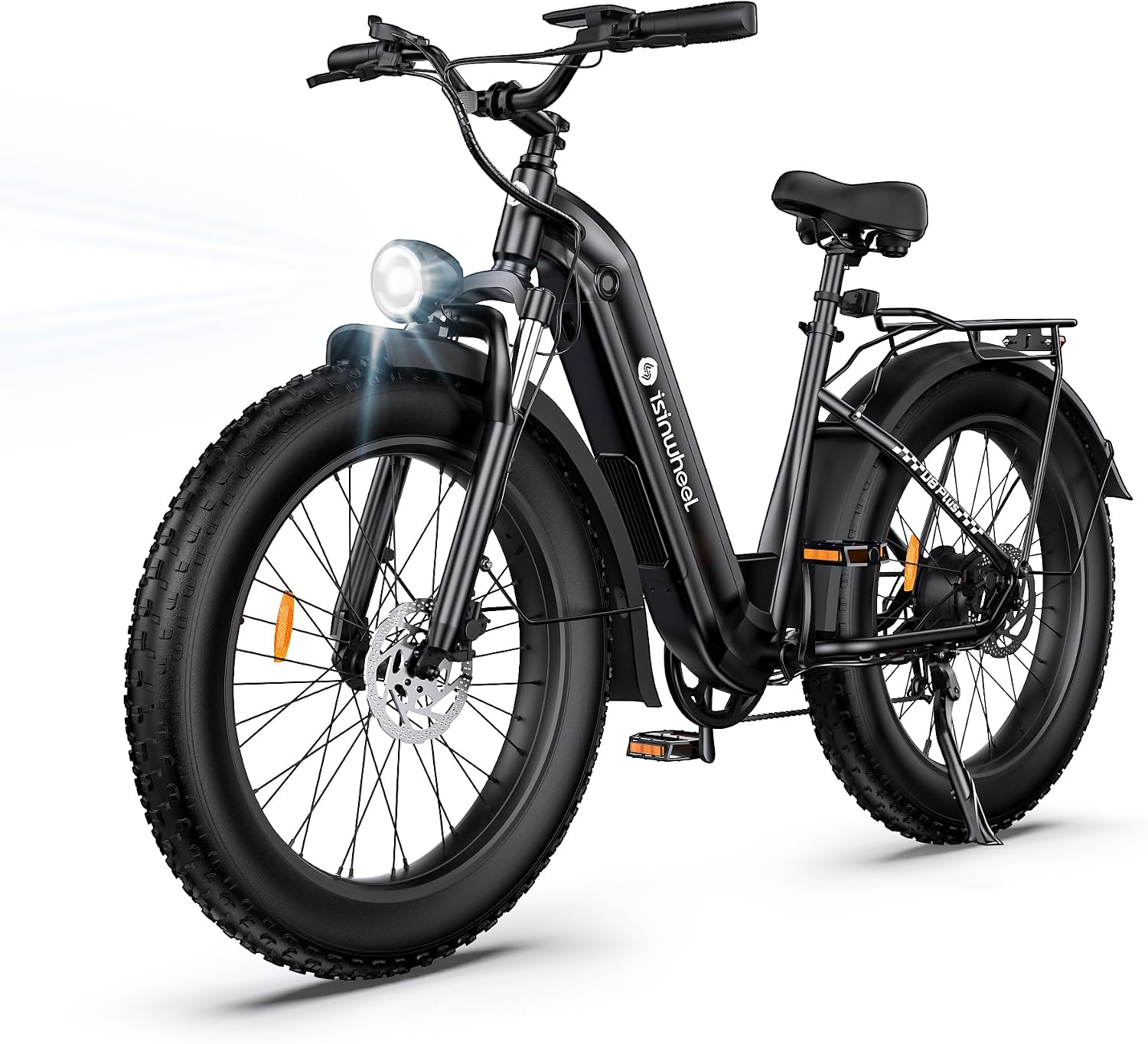 isinwheel U8Plus/Ultra Electric Bike for Adults, 26x4 Fat Tire Step ...
