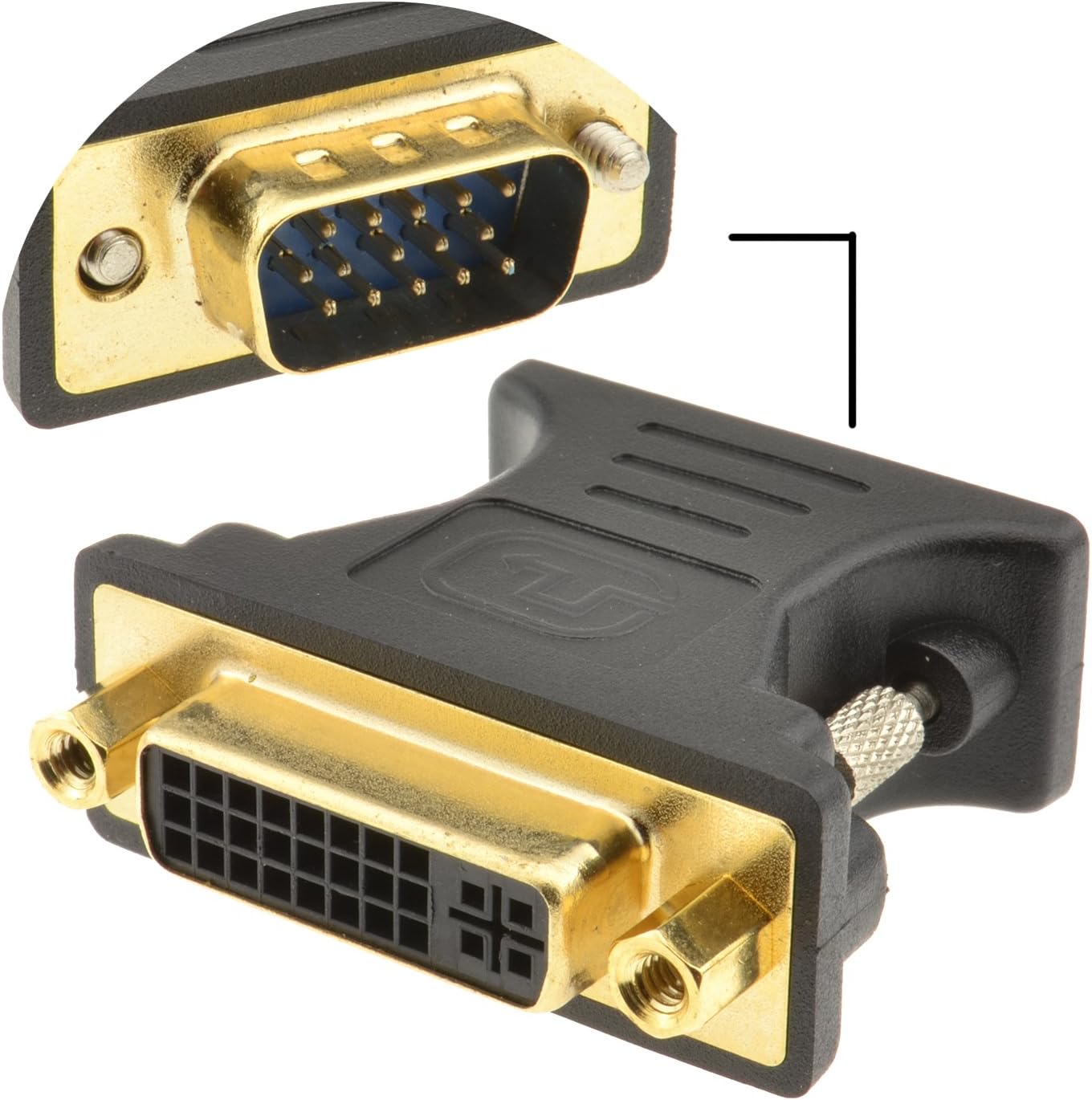kenable DVI 24+5 Female Socket to VGA 15 Pin Male Plug Converter ...