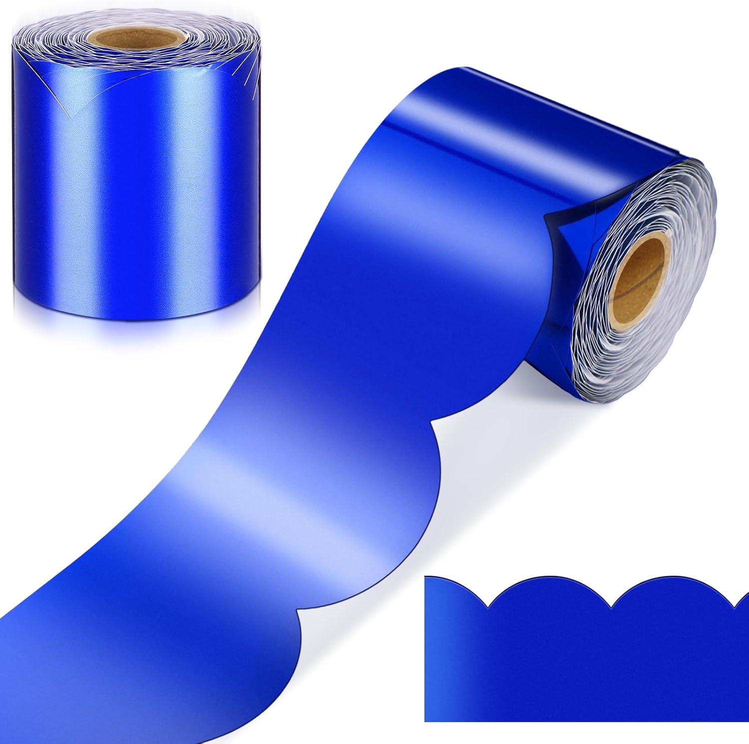 Amazon.com: Ecally 65.6 ft Blue Scalloped Bulletin Board Borders ...