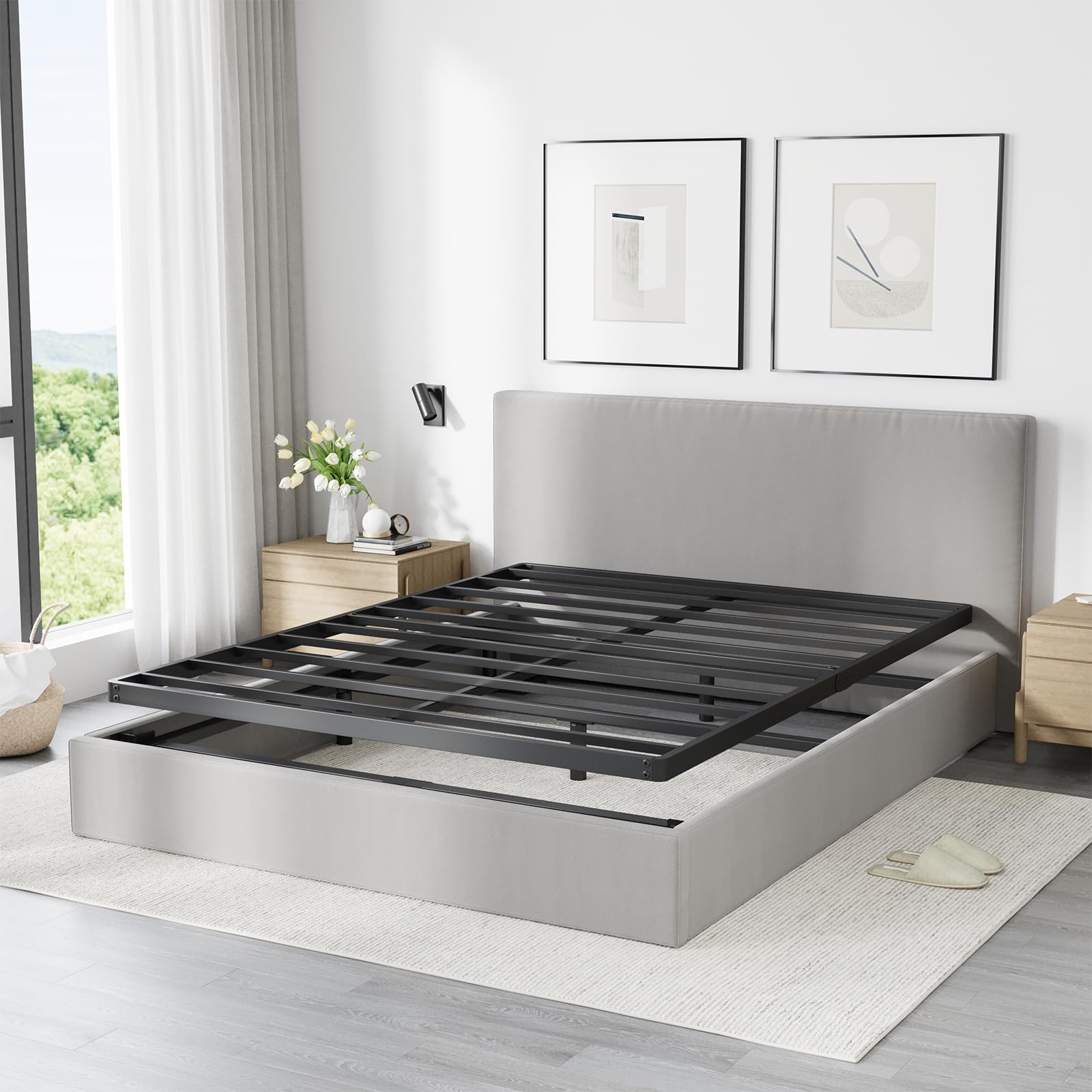 2 Inch King Bunkie-Board Only, Low Metal Box-Spring Frame with Steel ...