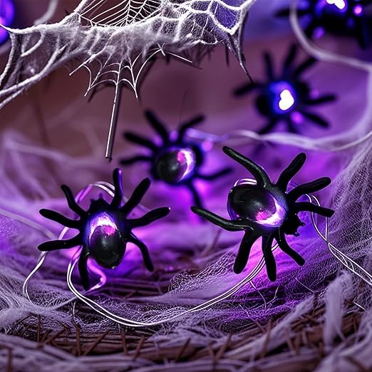 Amazon.com: Spider String Lights for Halloween Decoration, 16.5Ft ...