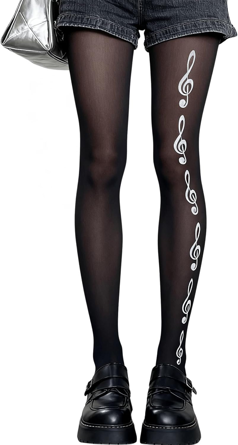 Amazon.com: TYATVS Womens Whimsy Twee Piano Tights Funky Patterned ...