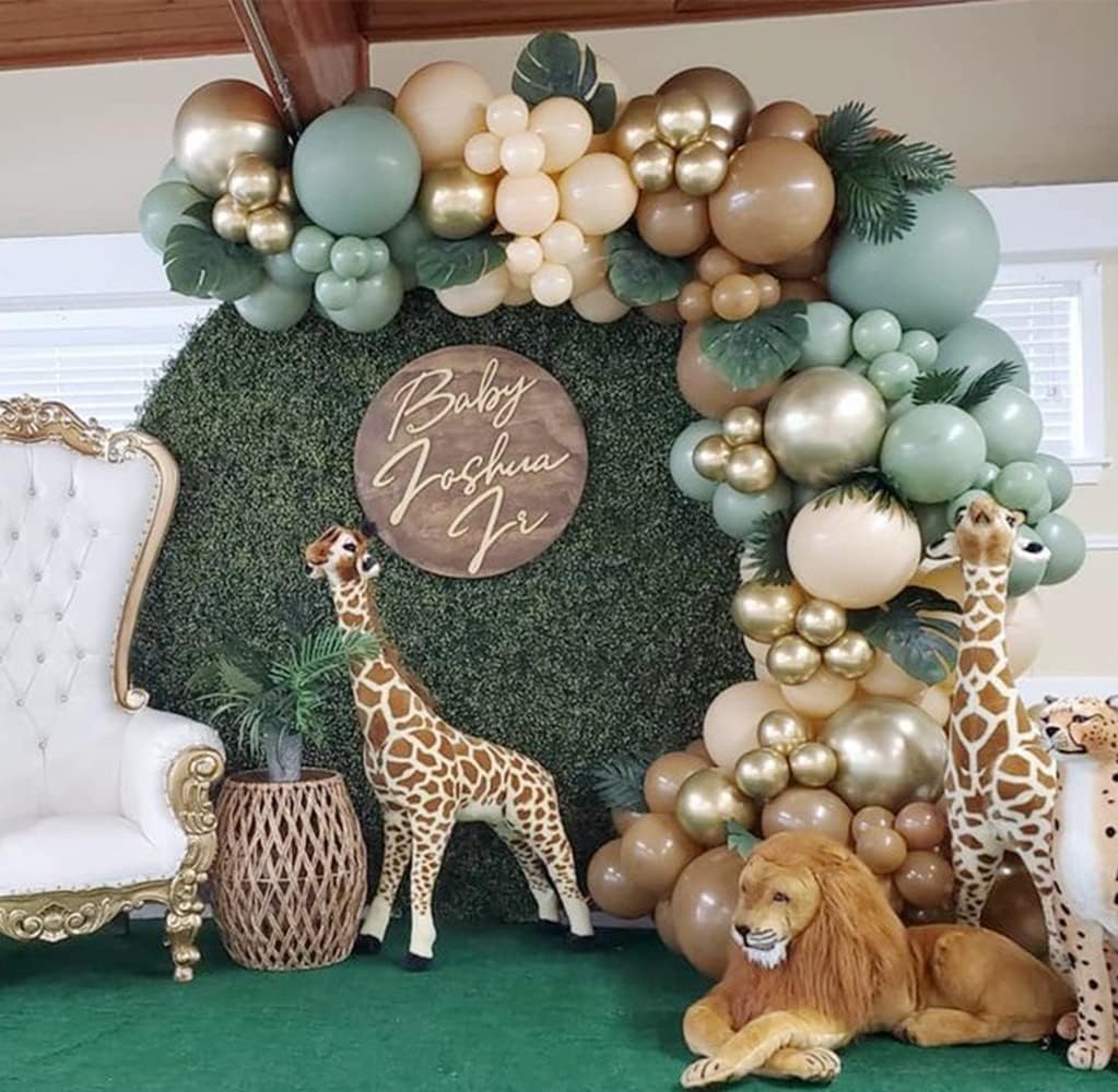 QUAXTAL Paquete de 136 globos de safari, color verde oliva, marrón,nude ...