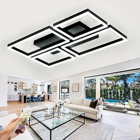 SMG Modern LED Ceiling Lights Fixture, Remote Control Dimmable Modern ...