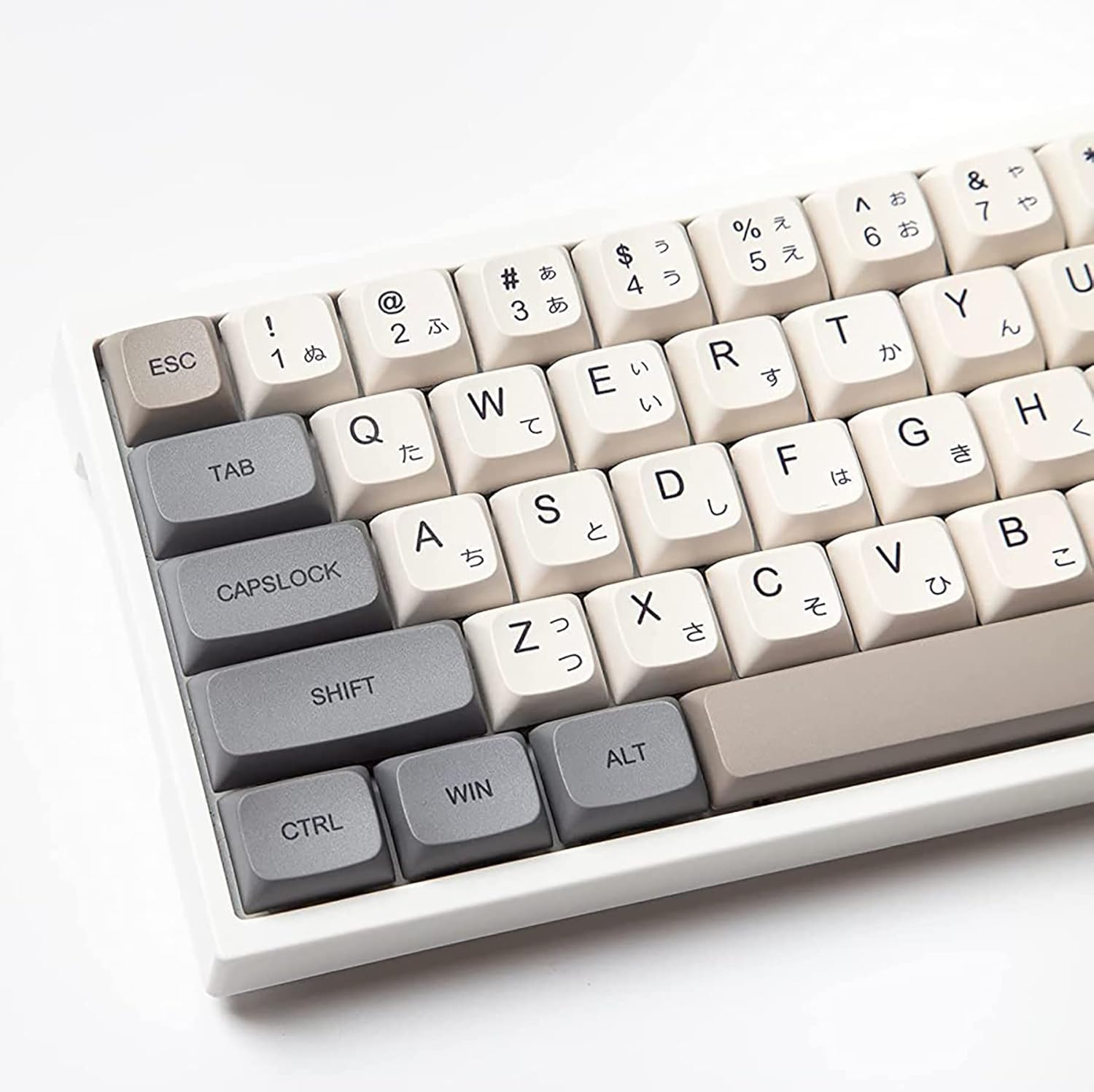 Amazon.com: BUENA DECOR Minimalist White Gray Keycaps Keyboard - PBT ...