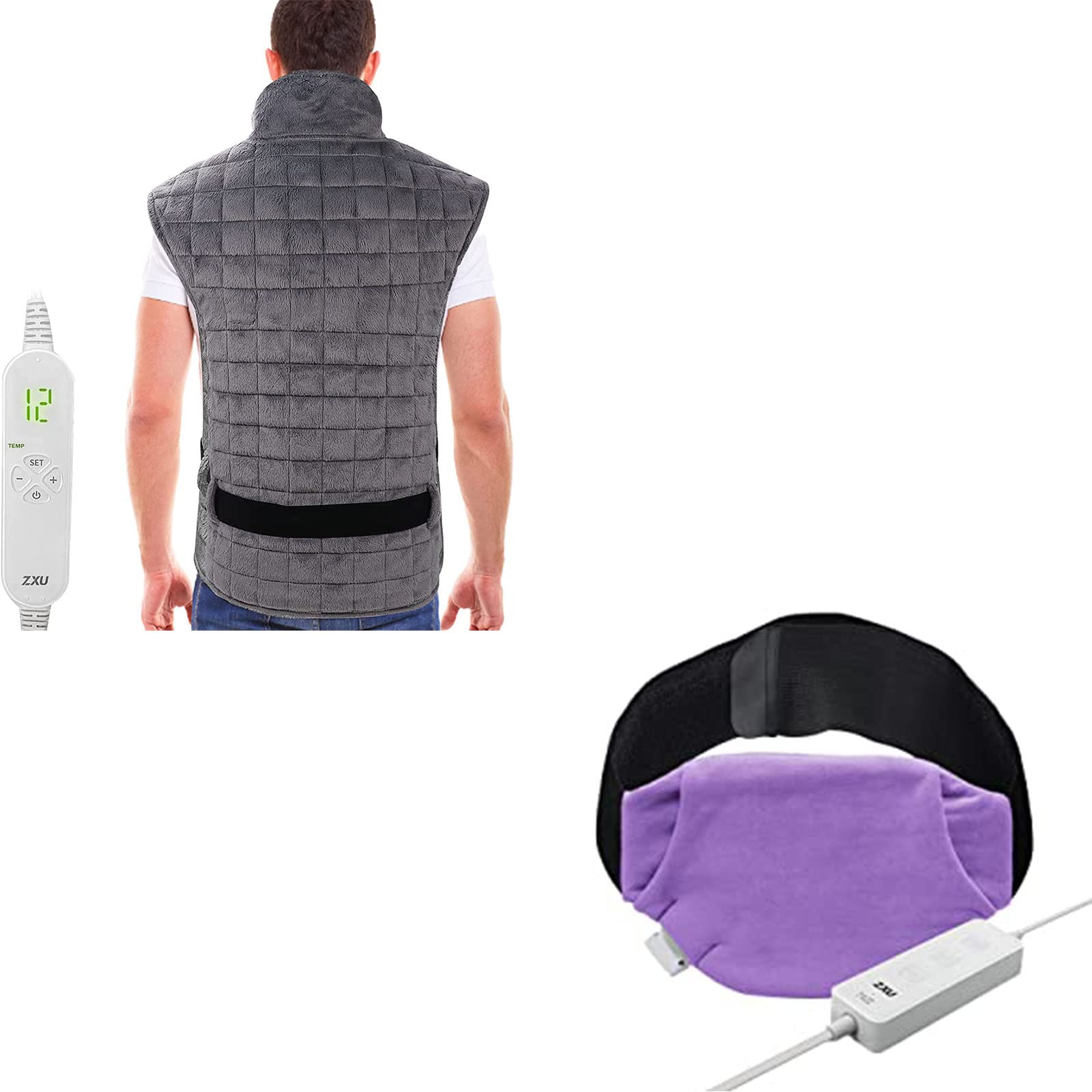 Amazon.com: 38" x 24" Full Weighted Heating Pad for Neck and Shoulder ...