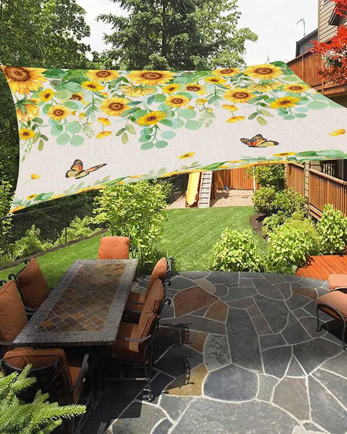 Amazon.com : Sun Shade Sail 6.5' x 10', Sunflower UV Block Sun Sails ...