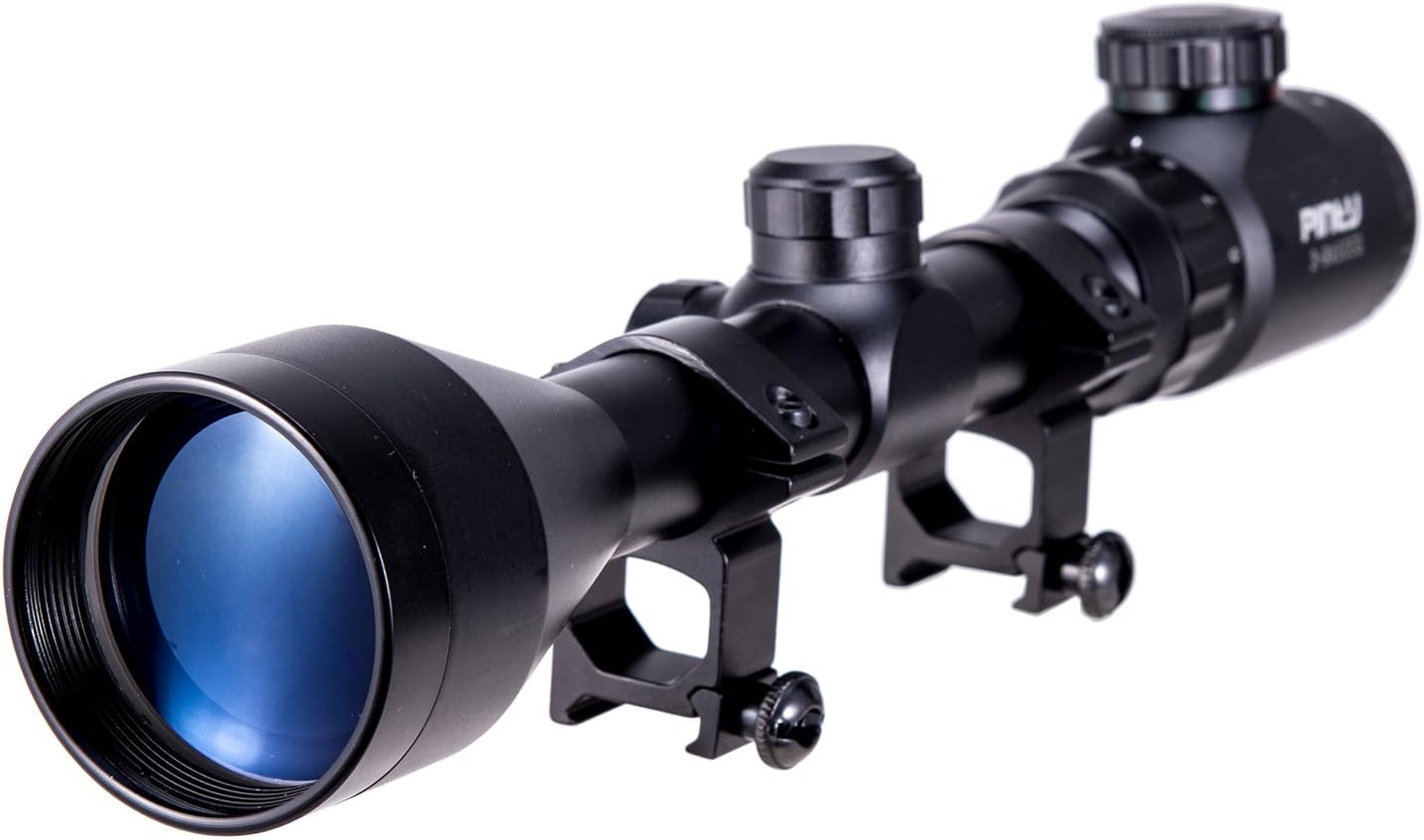 Pinty Rifle Scope,3-9x50 Red Green Rangefinder Mil-Dot Illuminated ...