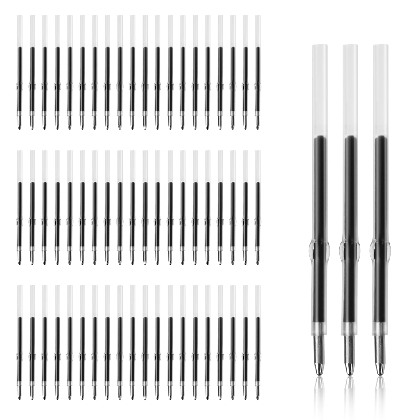 200pcs Beadable Pens Refills, 1.0mm Black Ink Ballpoint Pen Refills ...