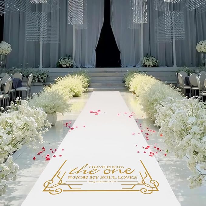 Amazon.com: HEALON White Wedding Aisle Runner Aisle Runner for Wedding ...