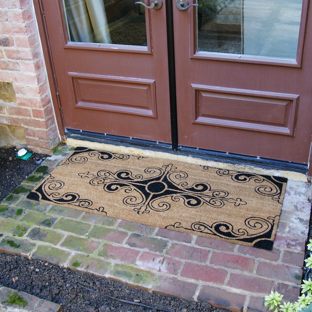 Rubber-Cal 10-106-013 Traditional Fleur de Lis French Mat Doormat, 24 ...