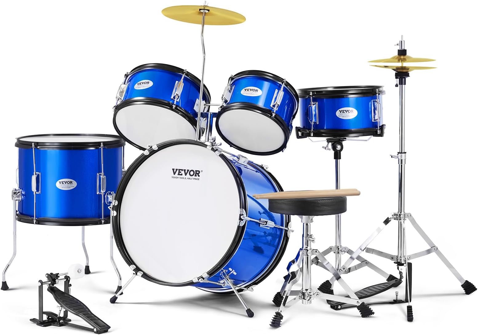 VEVOR Five Piece Kids Drum Set, Complete Drum Set for Beginner Kids ...
