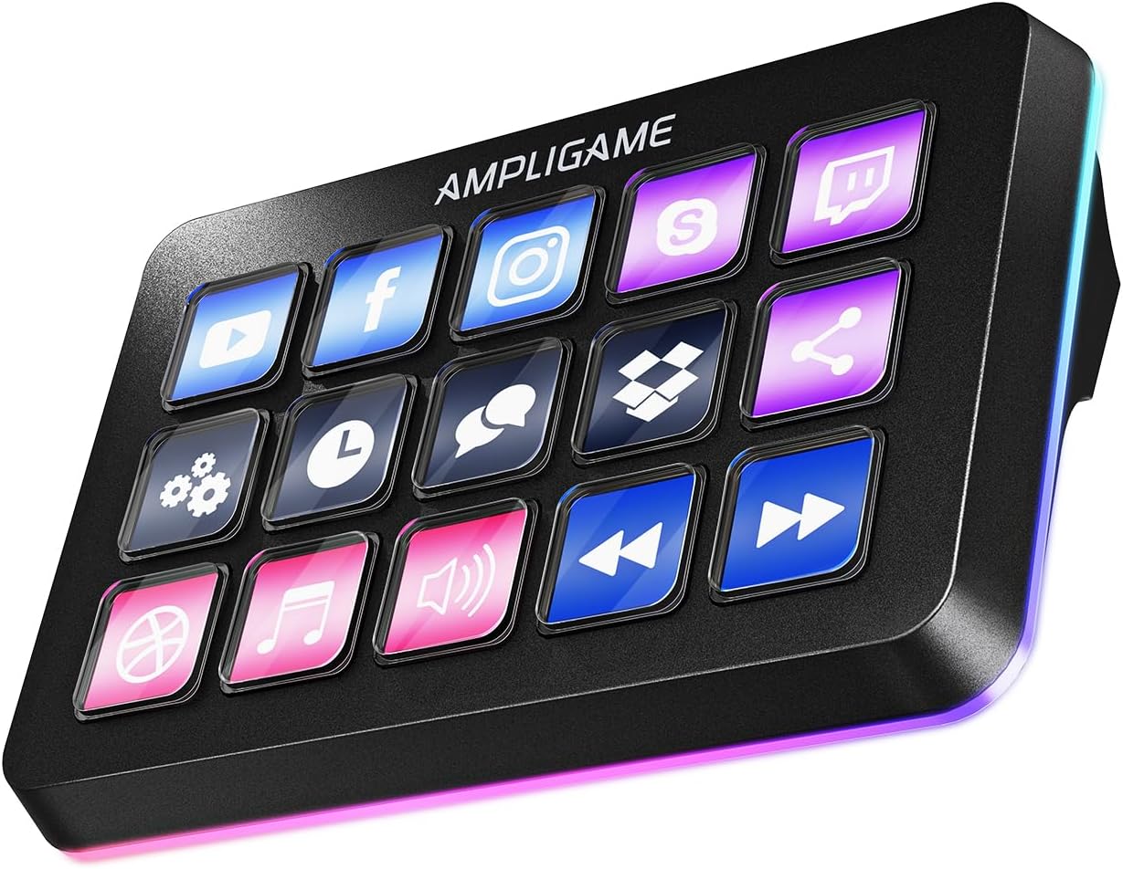 Amazon.com: AmpliGame Fifine Stream Controller with 15 Macro Keys ...