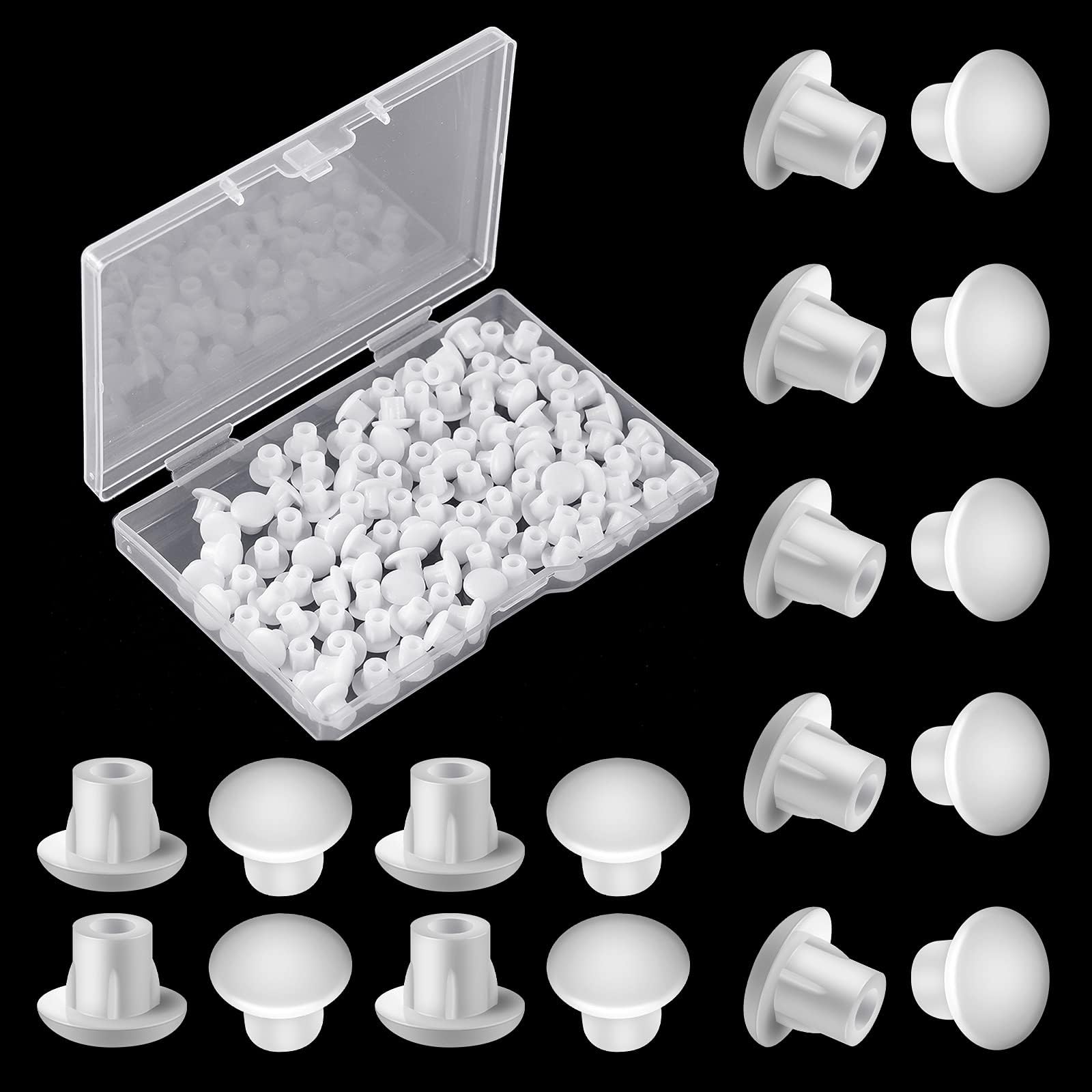 Amazon.com: Jetec 500 Pieces 3/16" Plastic Hole Plugs Round Button ...