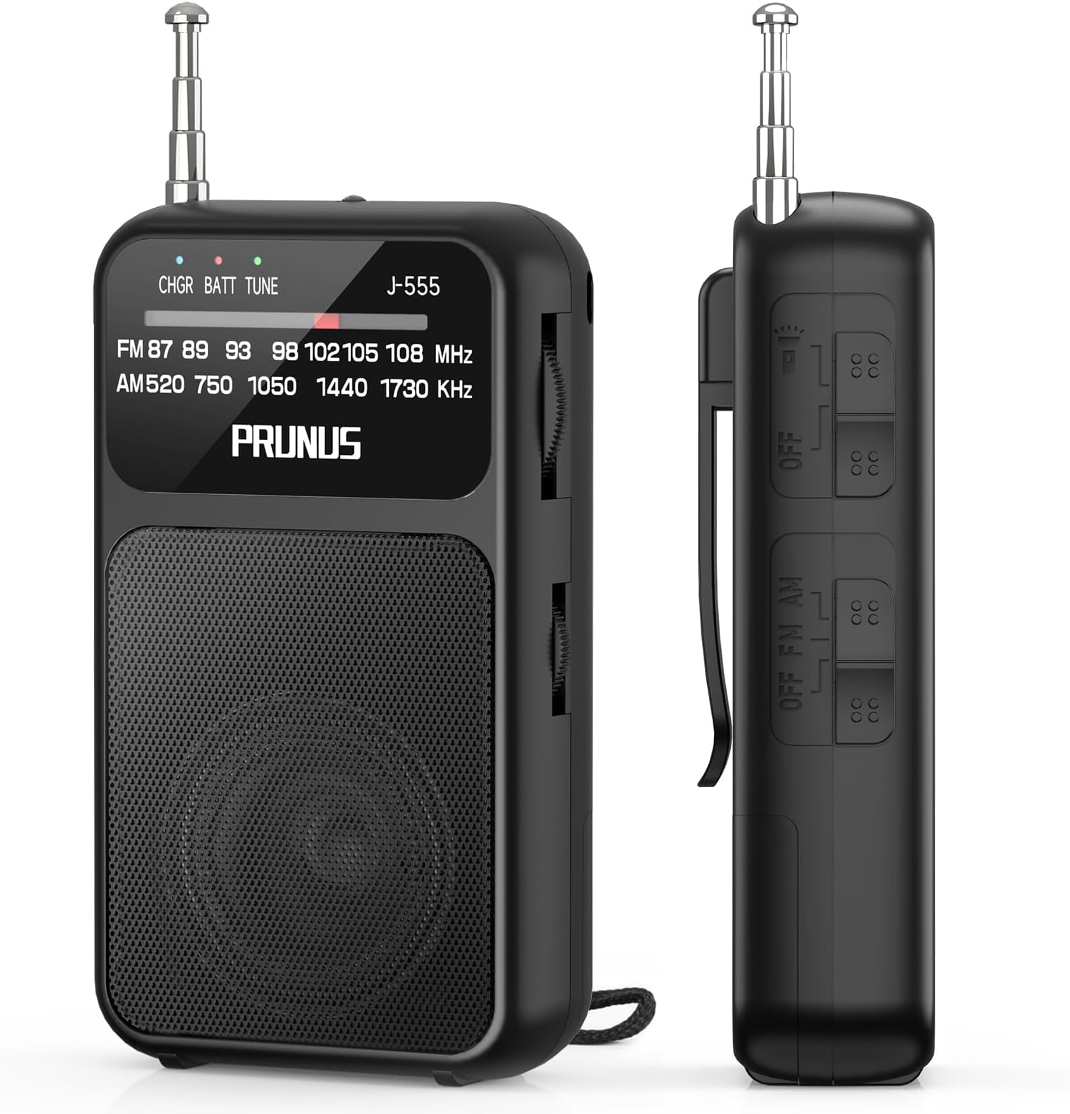 Amazon.com: Portable AM/FM Pocket Radio With Built-In Speaker, Red ...