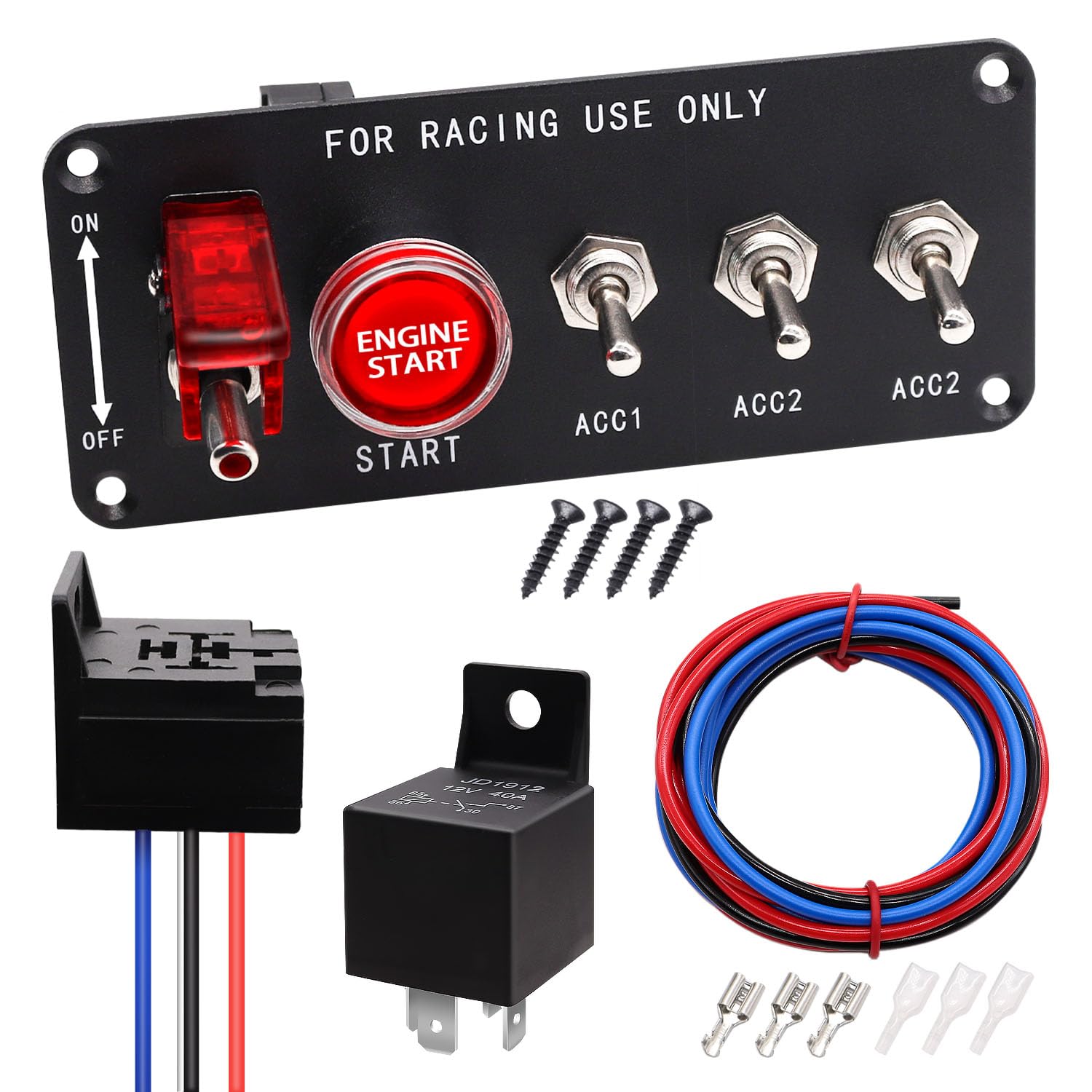 Snapklik.com : Mankk 5 In 1 Ignition Switch Panel DC 12V Toggle Switch ...