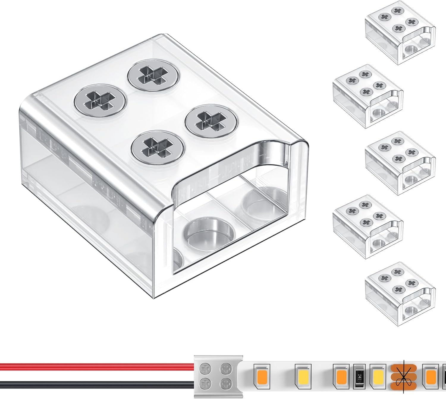 4 Pack Wire Connector Low Voltage Strip Lights to Wires Wire Connector ...