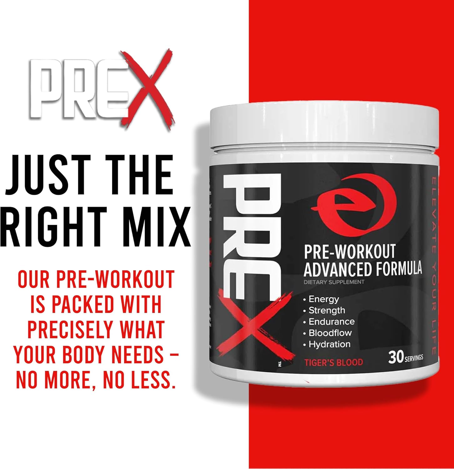 Elevated PREX – Fórmula avanzada para antes del entrenamiento, energía ...