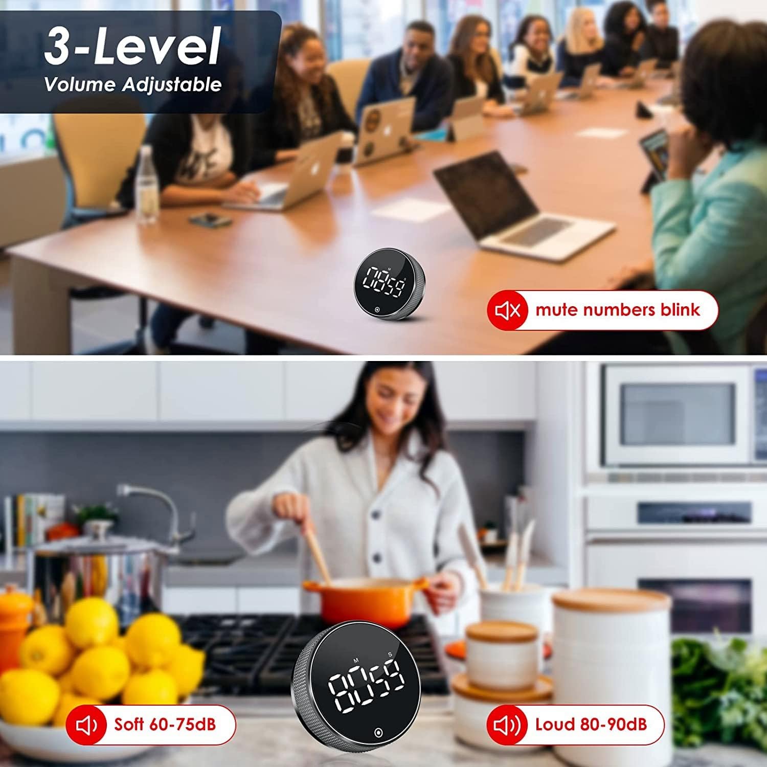 Snapklik.com : Digital Kitchen Timer, Magnetic Visual Timer