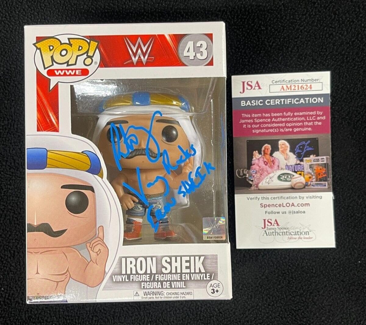 Brett Azar Signed Inscribed Young Rock WWE Iron Sheik Funko Pop Figure ...