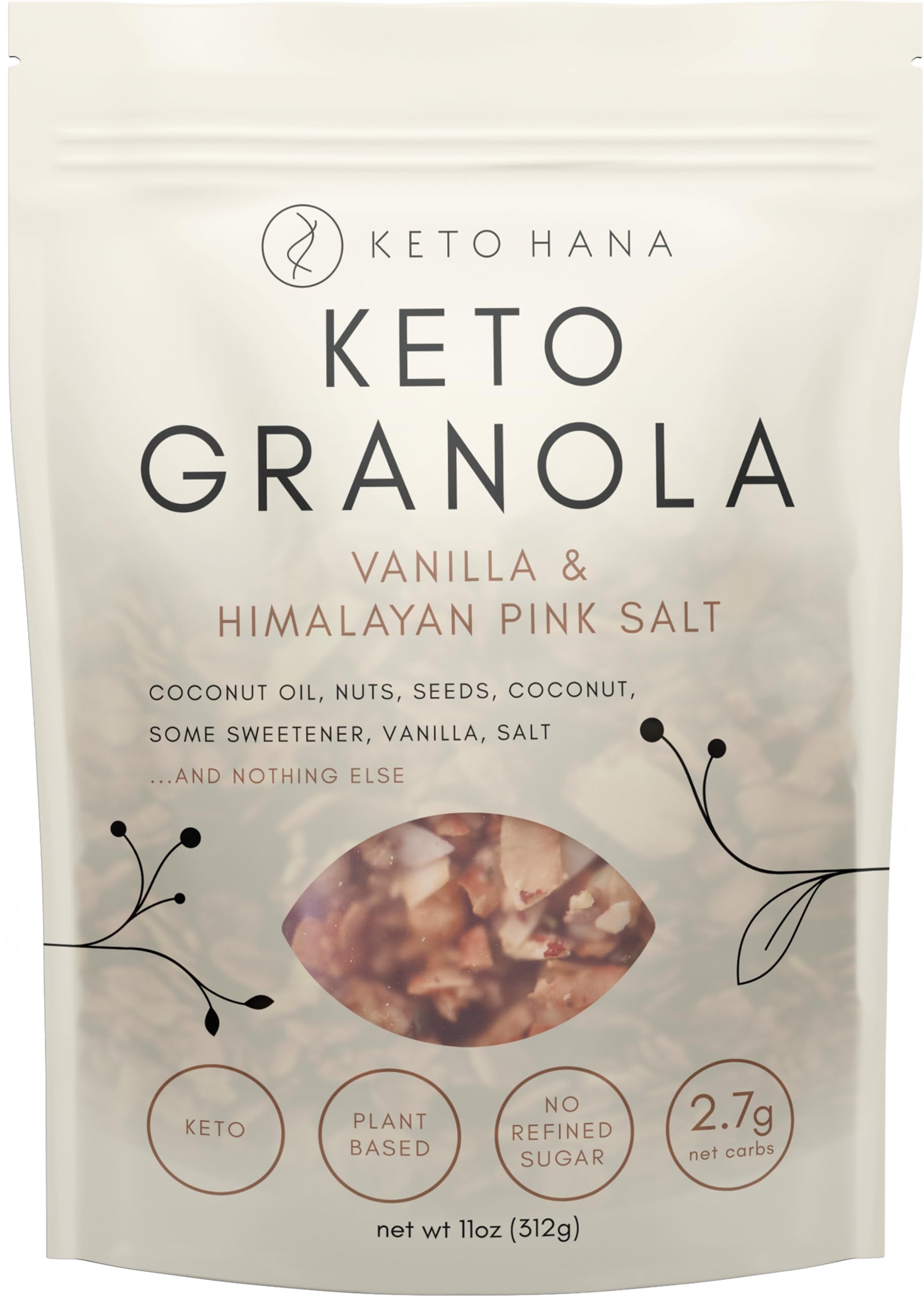 Amazon.com: Keto Hana Vanilla & Pink Himalayan Salt Keto Granola ...
