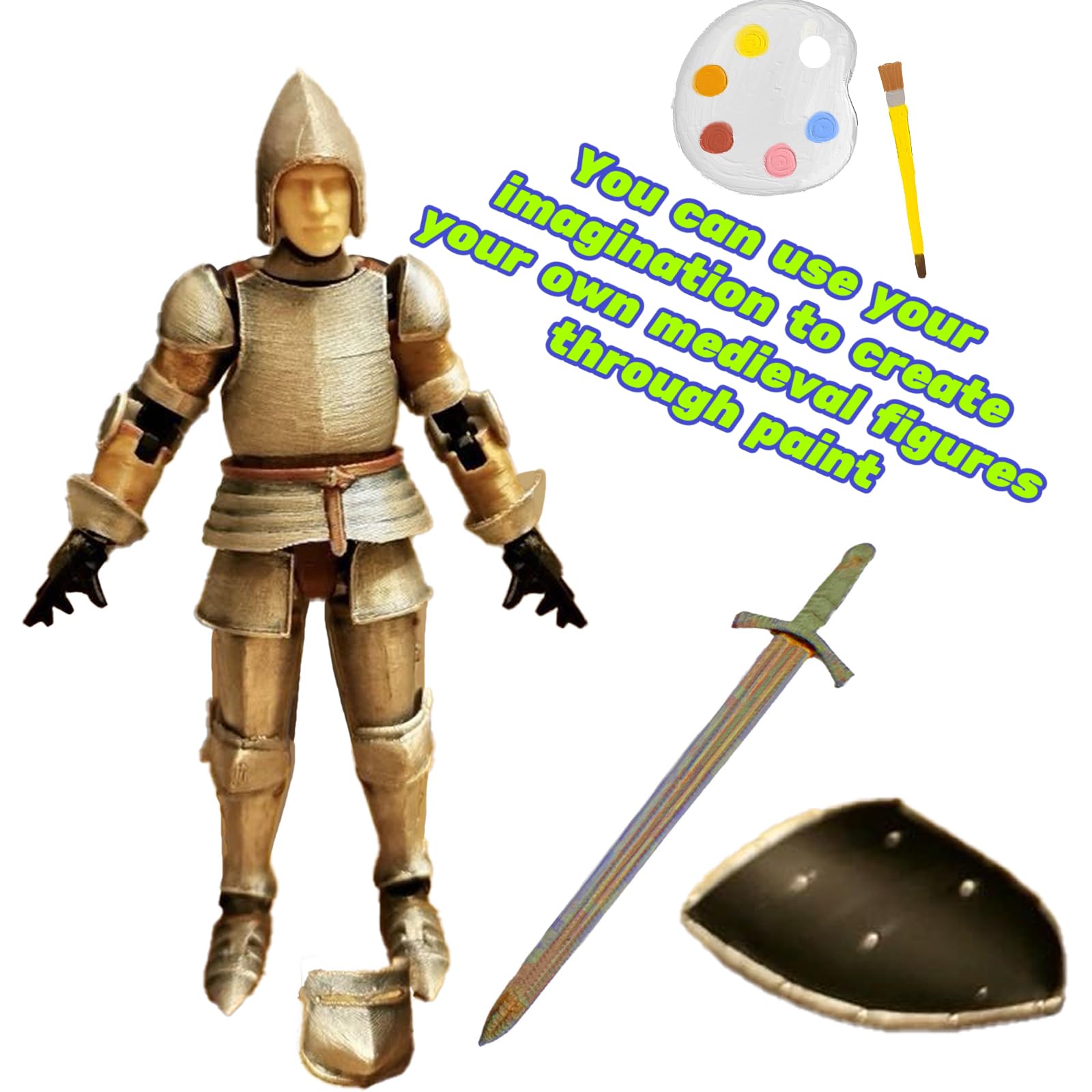 Snapklik.com : Enttgo Fine 3D Printed 8.95-inch Medieval Knight T13 ...