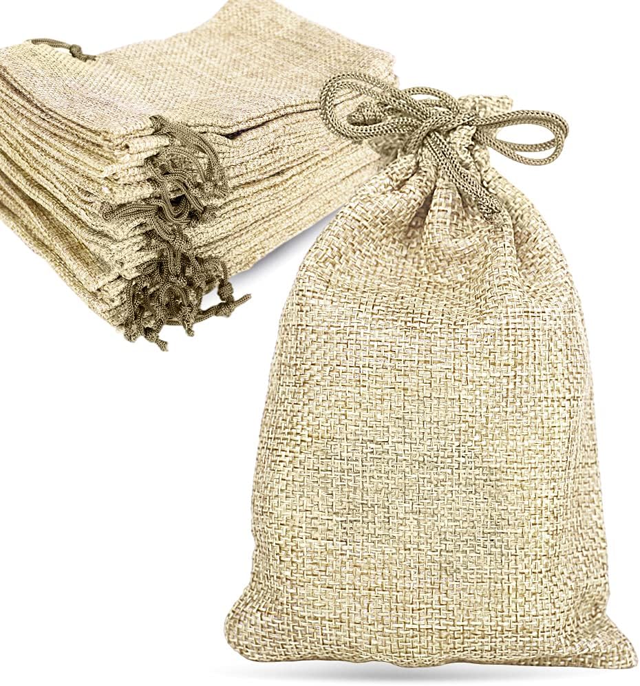 Amazon.com: 20 Pieces Burlap Bags with Drawstring, 5.4x3.7 inch Burlap ...