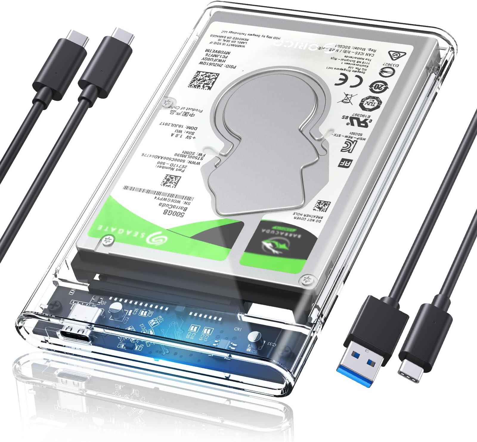 ORICO 2.5'' Hard Drive Enclosure Type-C USB 3.1 Gen2 to SATA 6Gbps ...