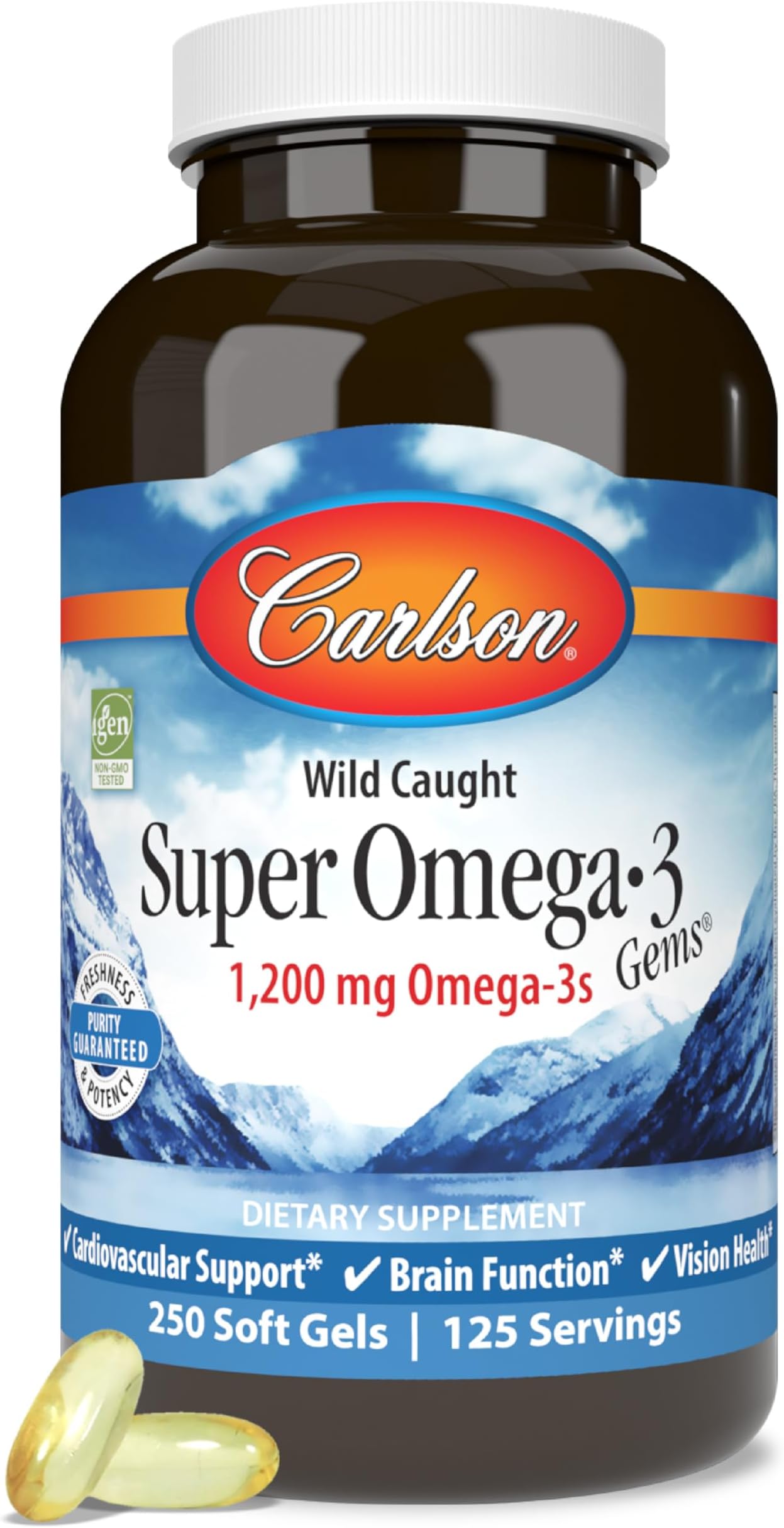 Amazon.com: Carlson - Super Omega-3 Gems, 1200 mg Omega-3s, Wild Caught ...