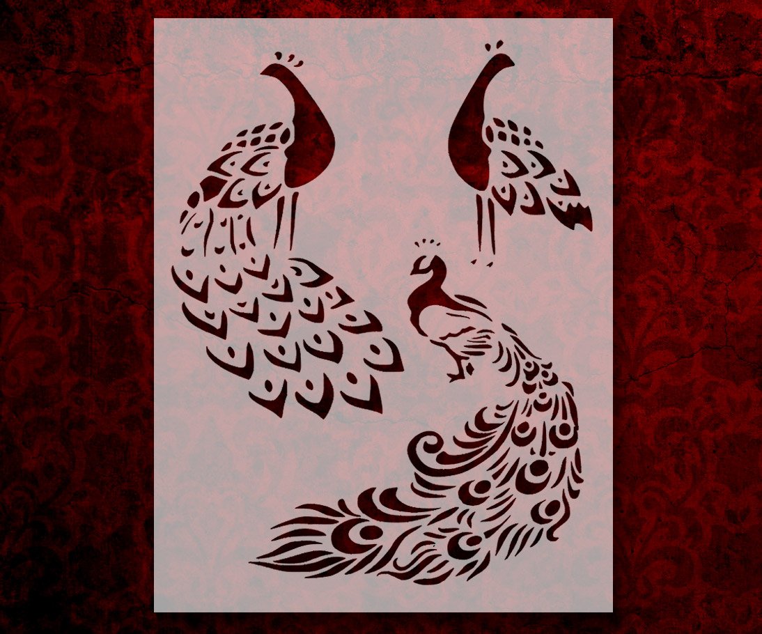 Amazon.com: Peacock Stencil Partridge Bird Template Reusable for ...