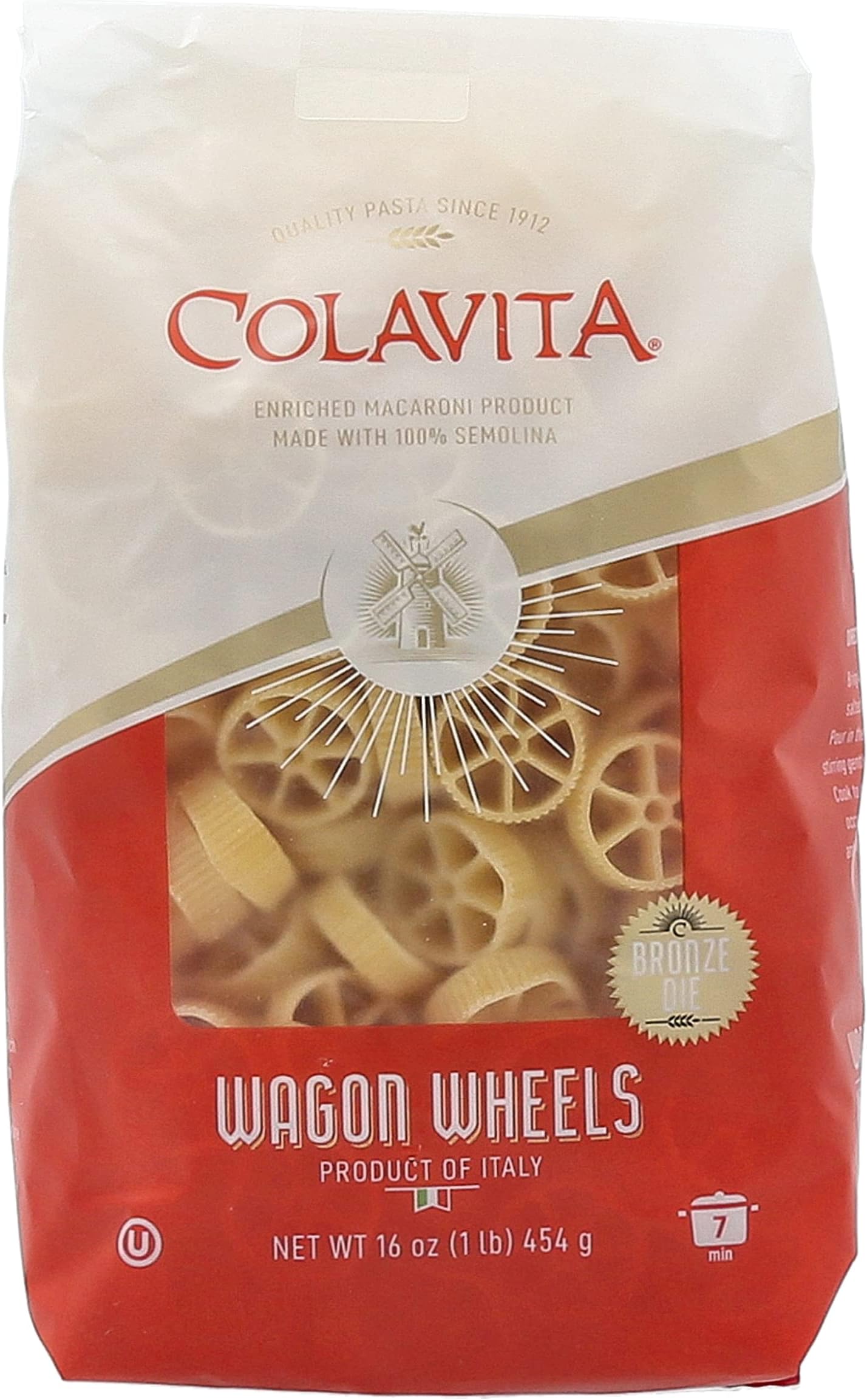 Amazon.com : Garofalo Wagon Wheel Pasta 1.1 lb. (500g)(Pack of 2) Pasta ...